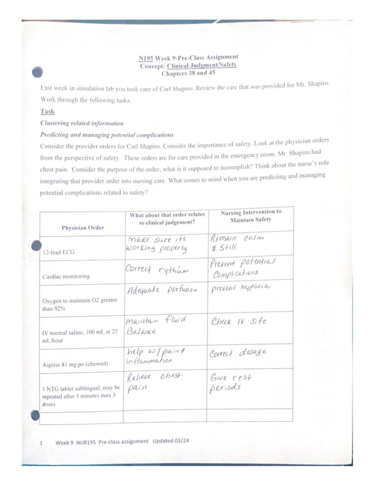 N195 Week 9-Pre-Class Assignment - NUR 195 - Studocu