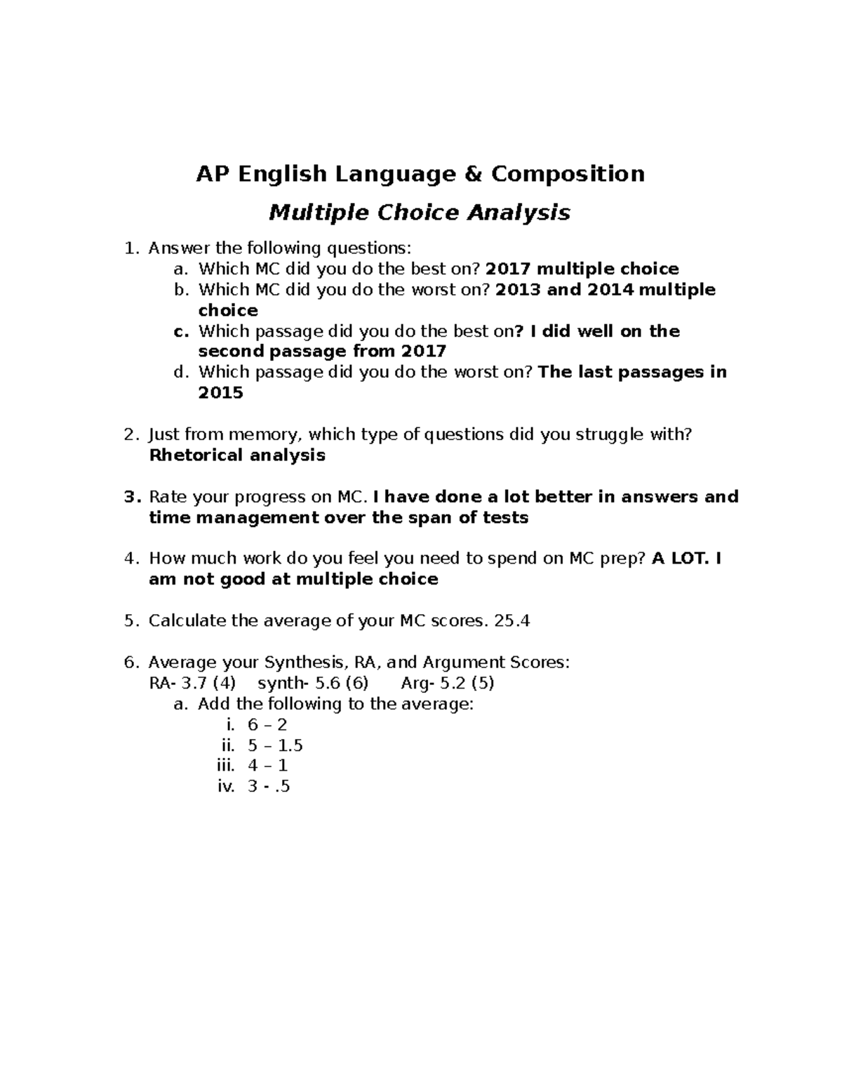 MCCalc - AP English Language & Composition Multiple Choice Analysis ...