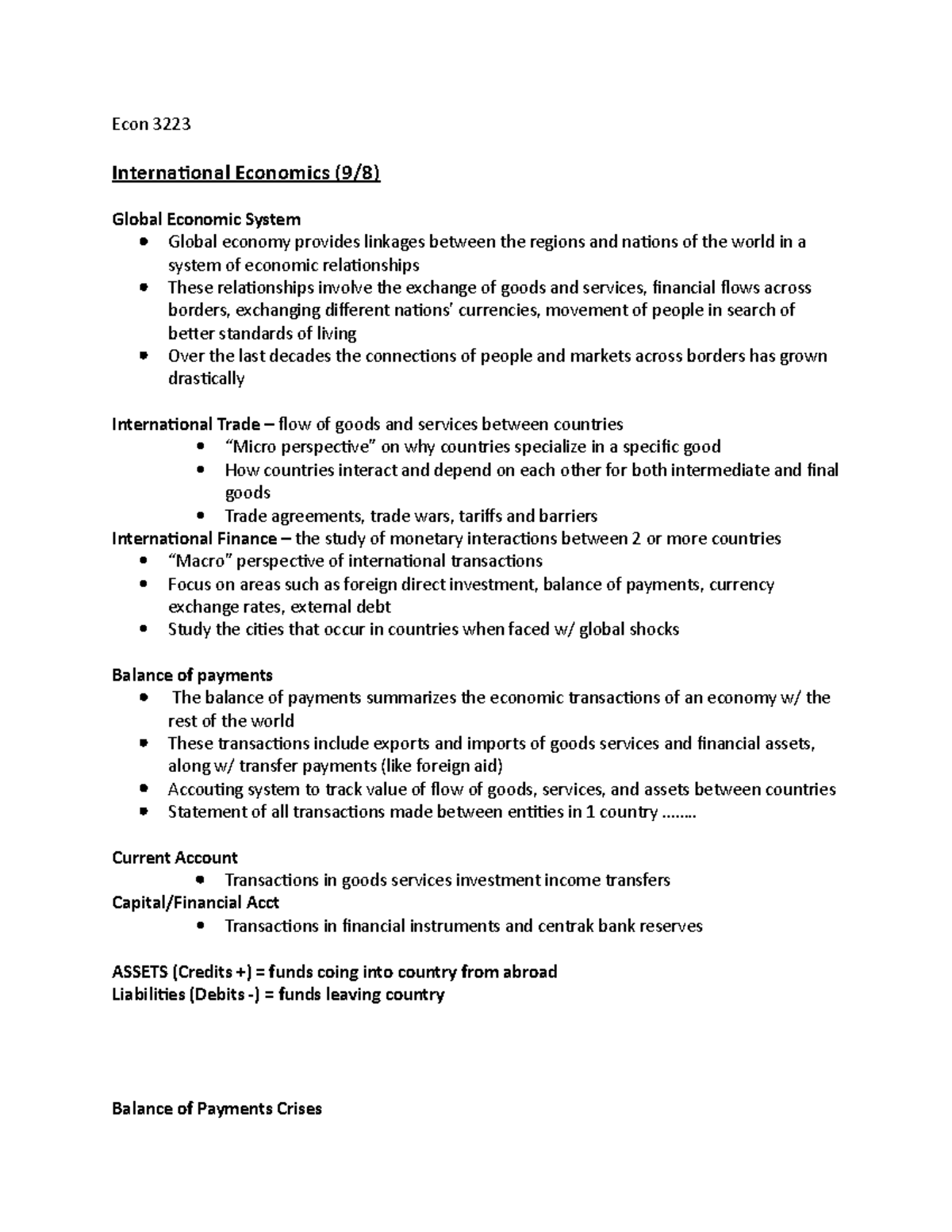 Econ 3223 - International Finance and Econ - Econ 3223 International ...