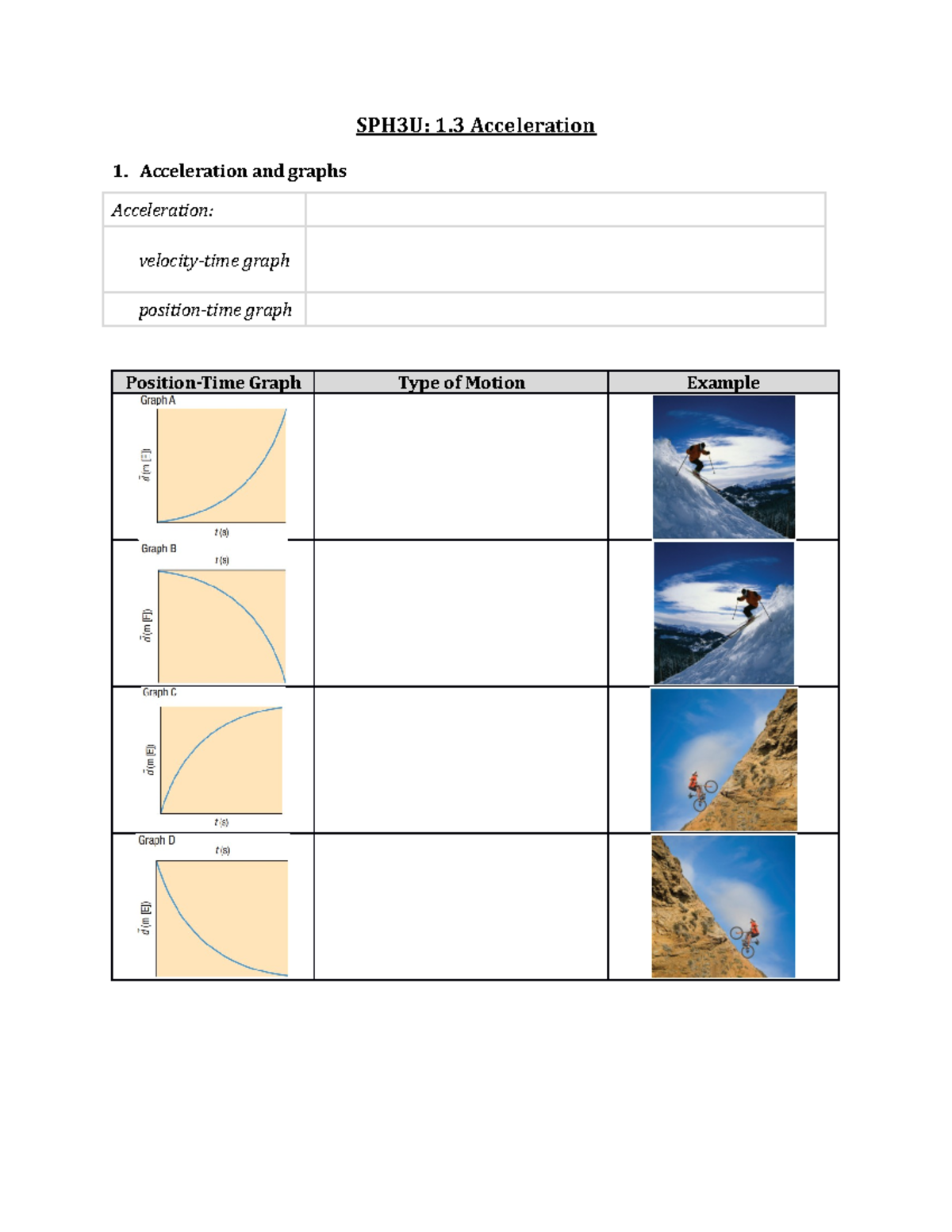 1.3 Acceleration - black - SPH3U: 1 Acceleration 1. Acceleration and ...