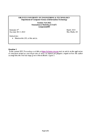 Chapter 1 Exercises solutions - Model Answer of Assignment (1) Name ...