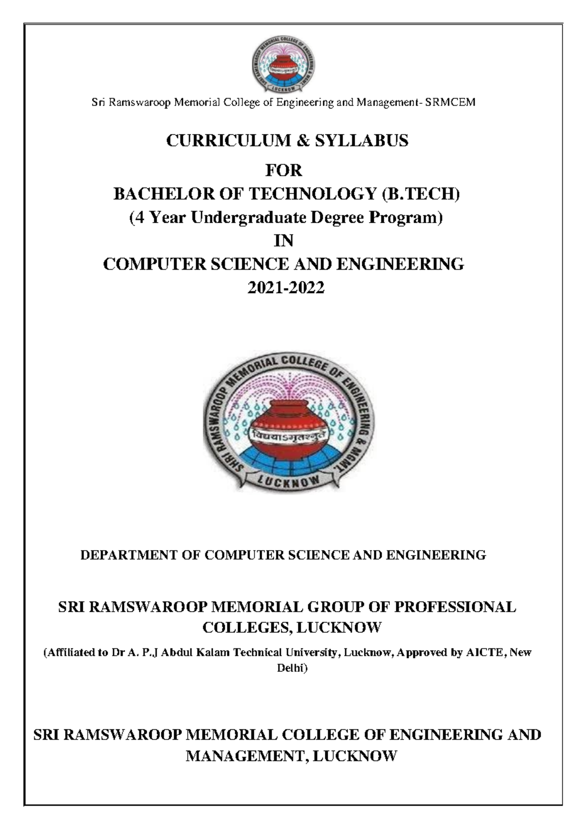 Csa Curriculum 2021-22 - CURRICULUM & SYLLABUS FOR BACHELOR OF ...