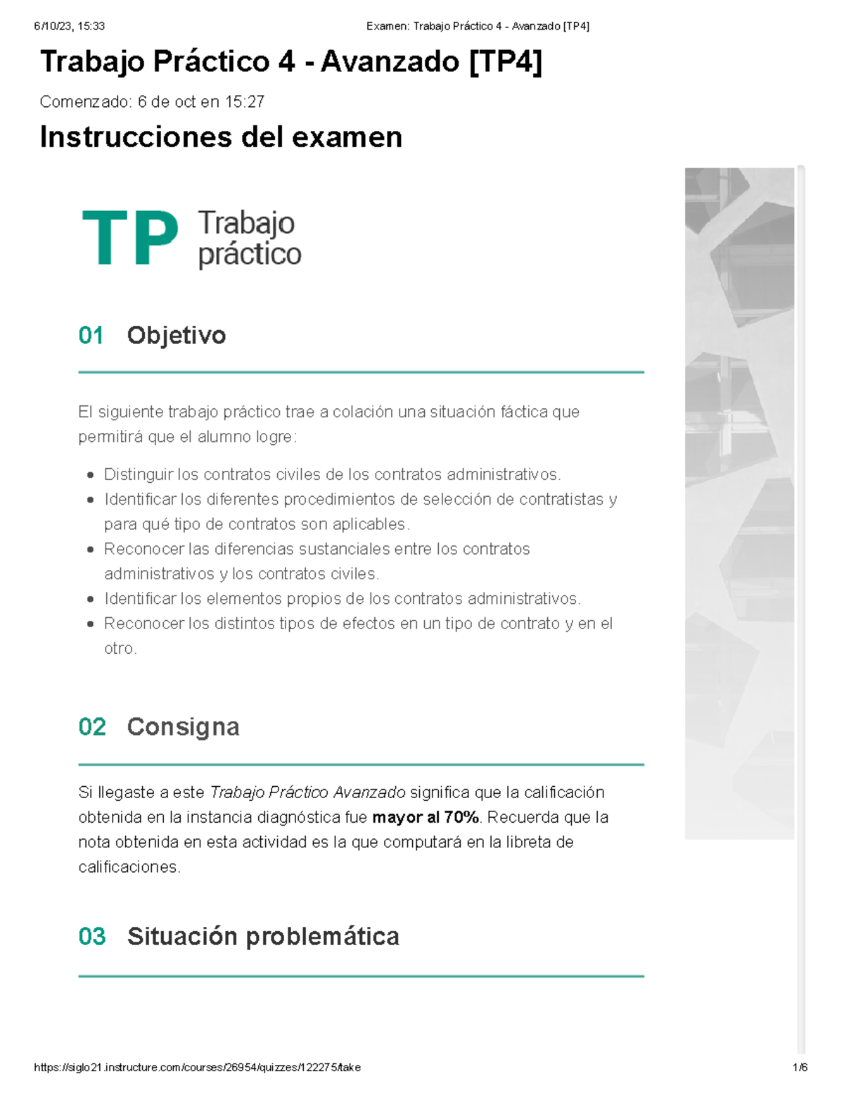 Examen Trabajo Práctico 4 Avanzado Tp4 100instpyg Trabajo Práctico