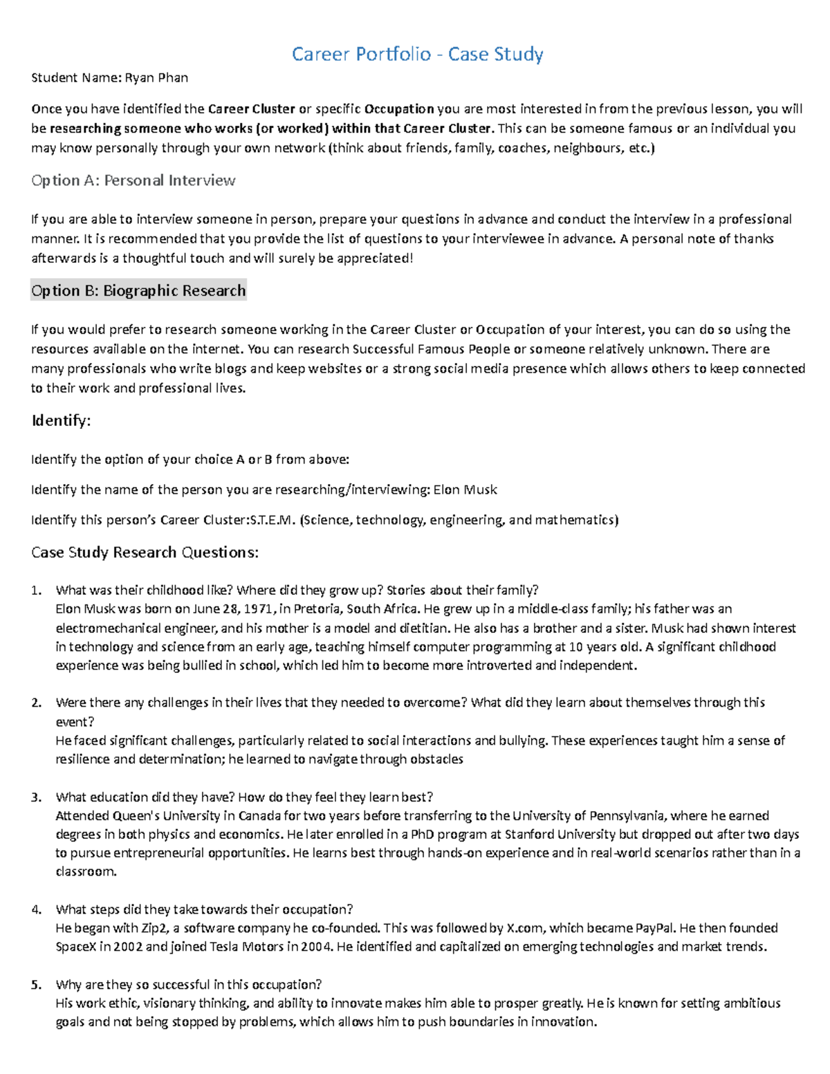 Case Study Career Portfolio Template word format 04 - Career Portfolio ...