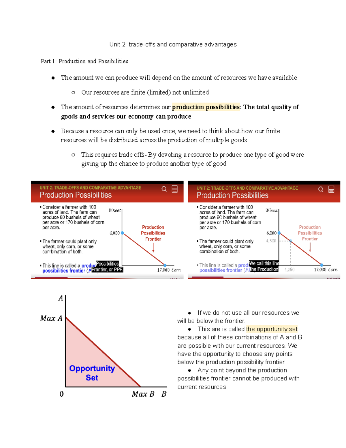 Microeconomics Unit 2 Part 1 + part2 + Part 3 - Unit 2: trade-offs and ...