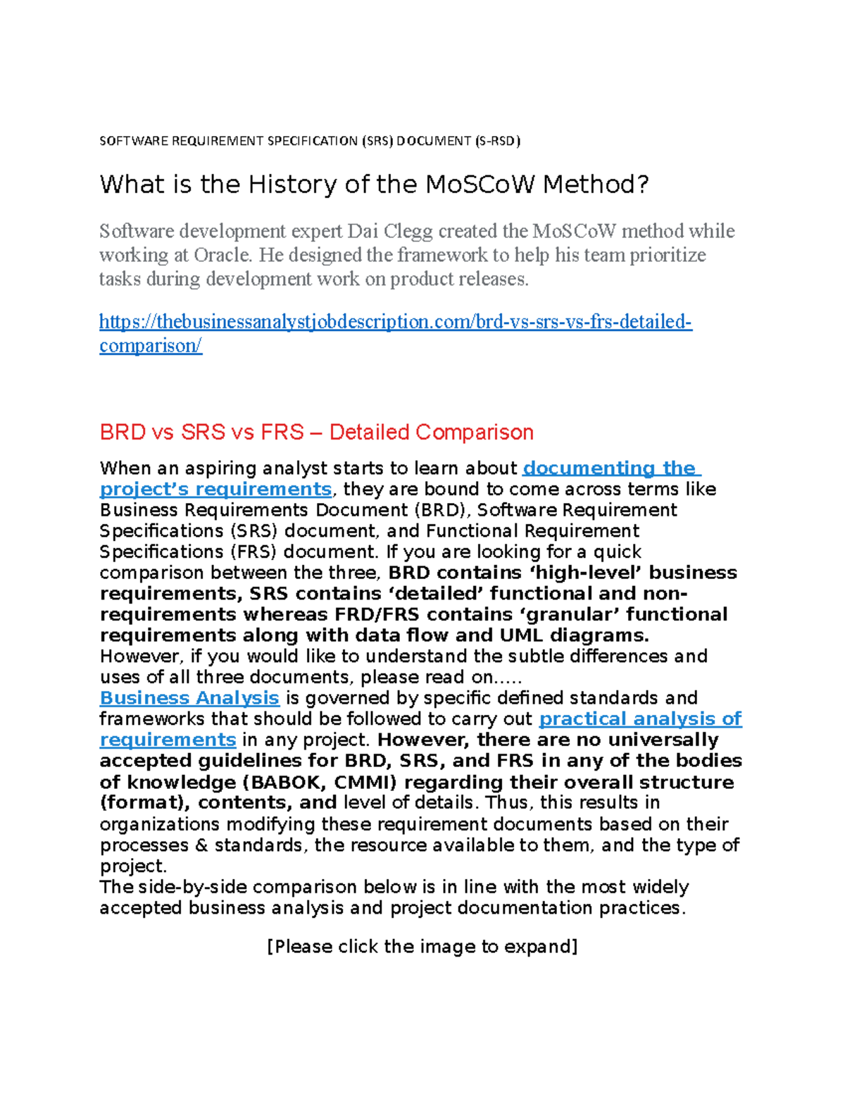 What is the History of the Mo SCo W Method - SOFTWARE REQUIREMENT ...