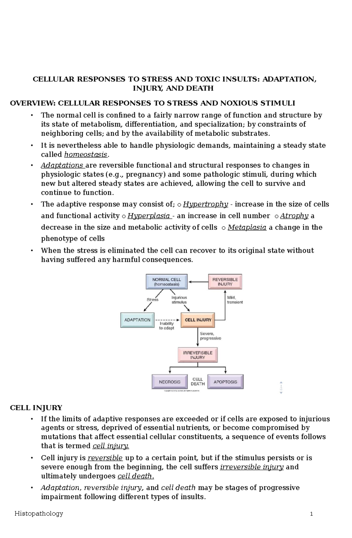 Cellular Responses TO Stress - CELLULAR RESPONSES TO STRESS AND TOXIC ...