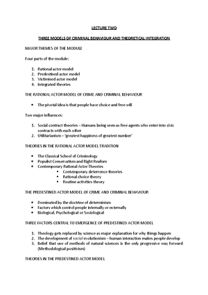 Explaining Criminal Behaviour - Lecture 4 - 24/10/19 – Explaining ...