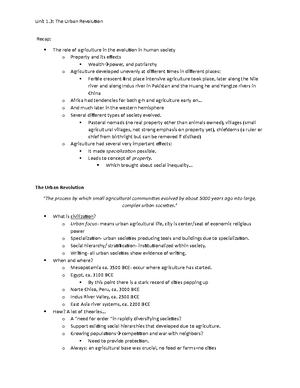 Ancient World Surv Unit 1.2 notes - Unit 1: The Agricultural Revolution ...