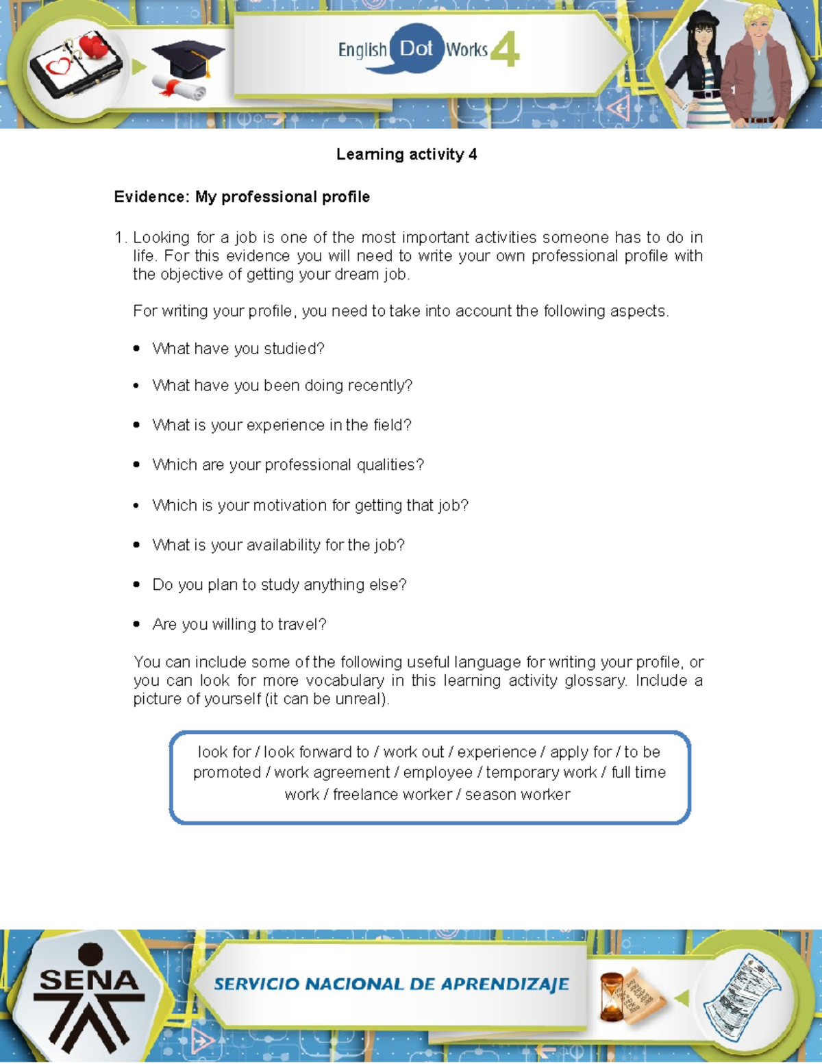 Evidence My professional profile carlos - Learning activity 4 Evidence: My professional profile ...