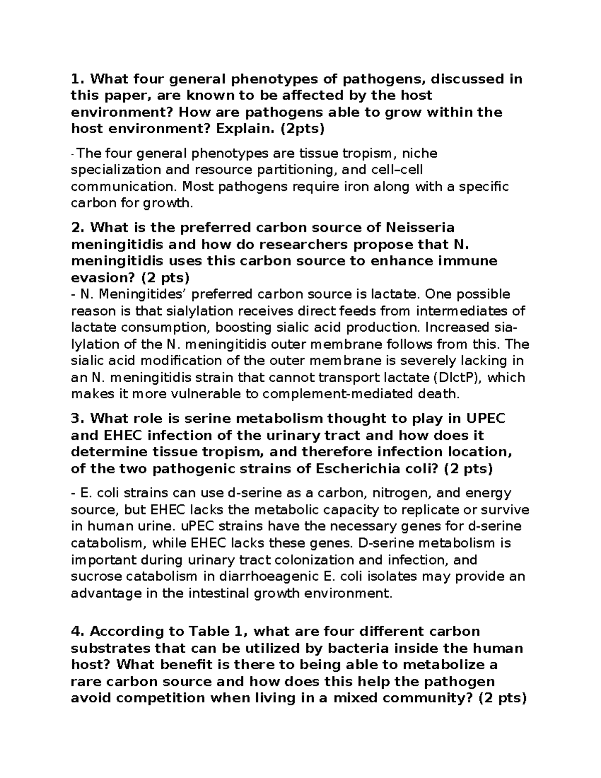 Cell growth and the environment question set - 1. What four general ...