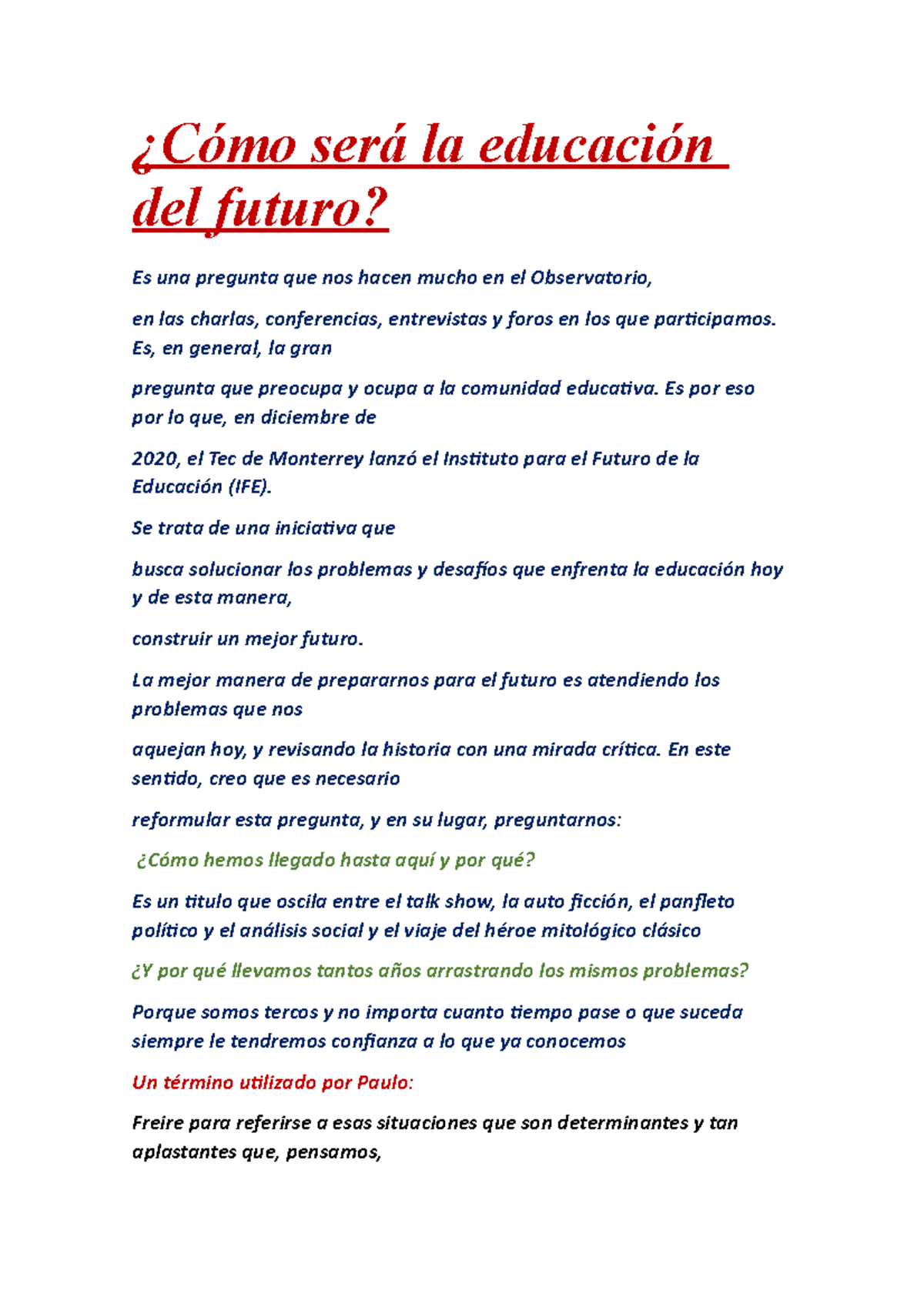 Cómo será la educación del futuro - ¿Cómo será la educación del futuro ...