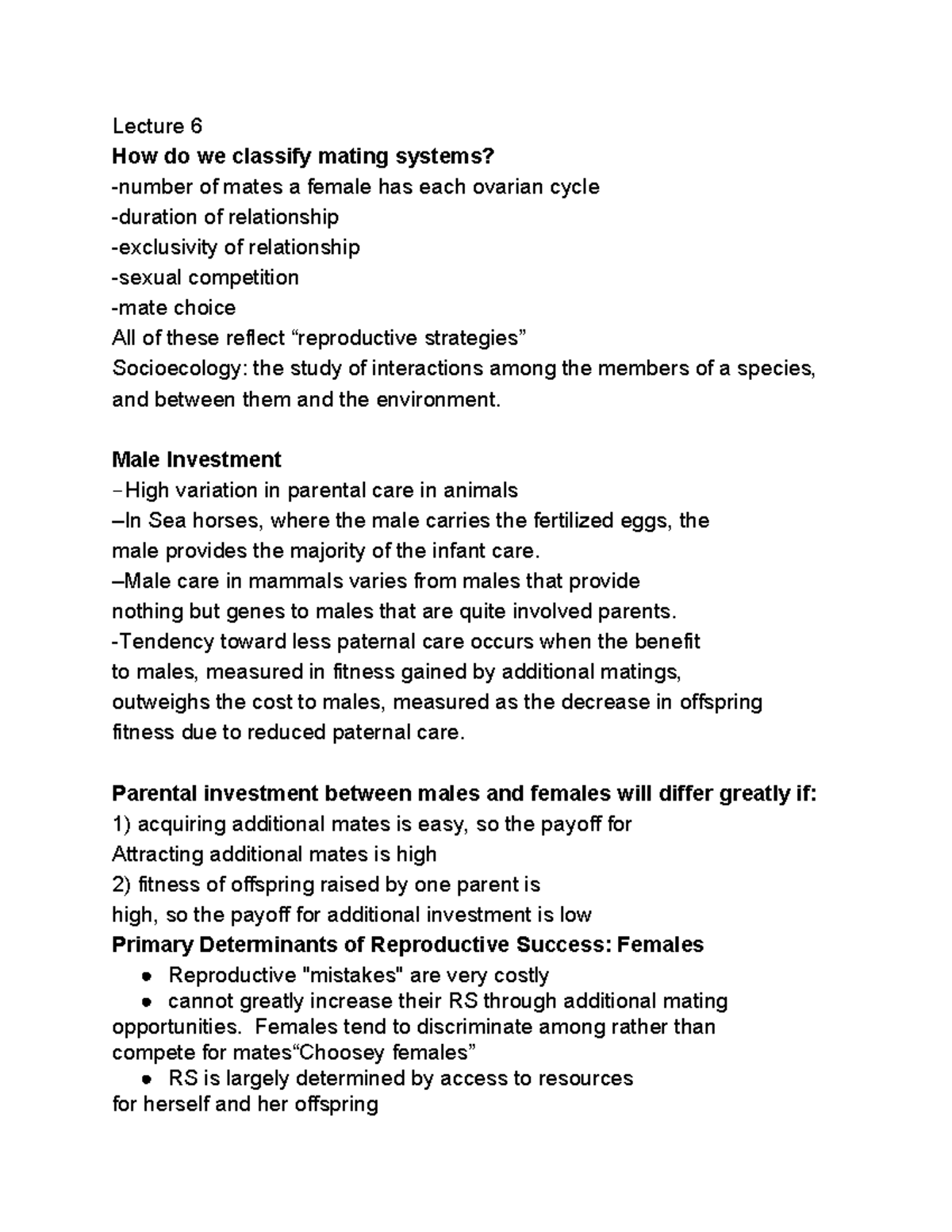 Honors 232-Lecture 6 - Lecture notes 6 - Lecture 6 How do we classify ...