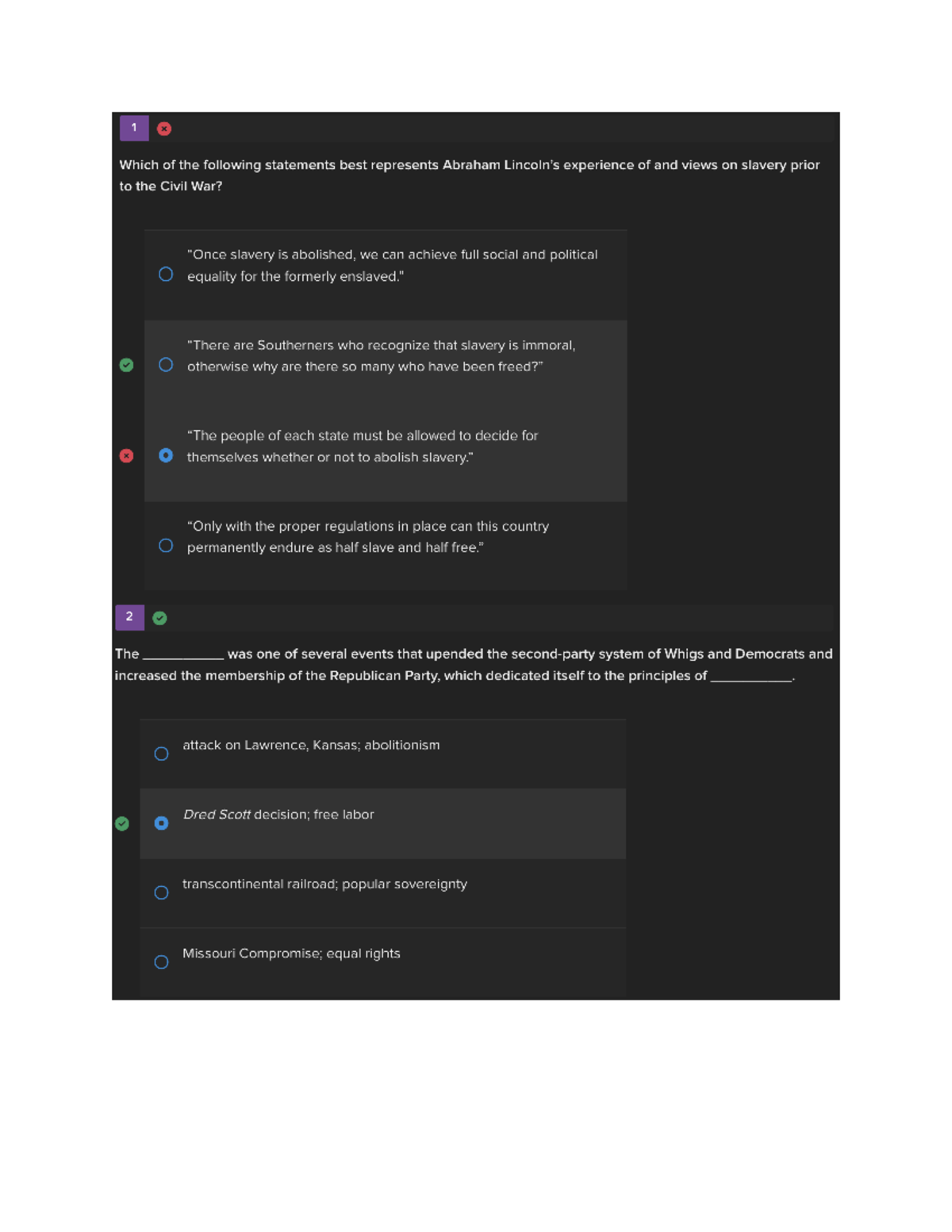 Sophia US History 1 Milestone 4 - 1 Which of the following statements best represents Abraham ...