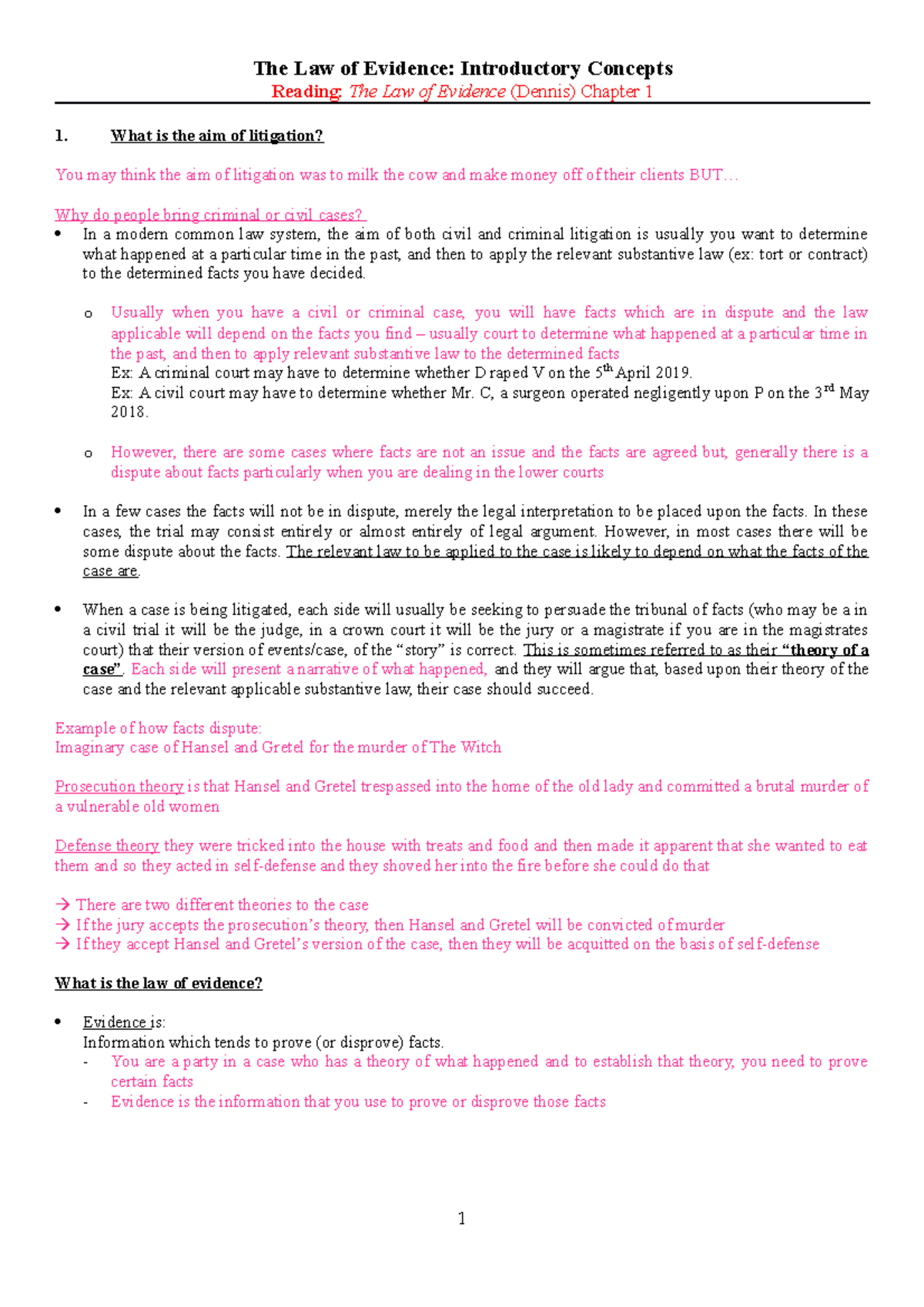 1. Introductory Concepts - The Law of Evidence: Introductory Concepts ...