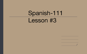 Study Guide for SPN 111 Chapter 2 Test - 1 Elementary Spanish I-Study ...