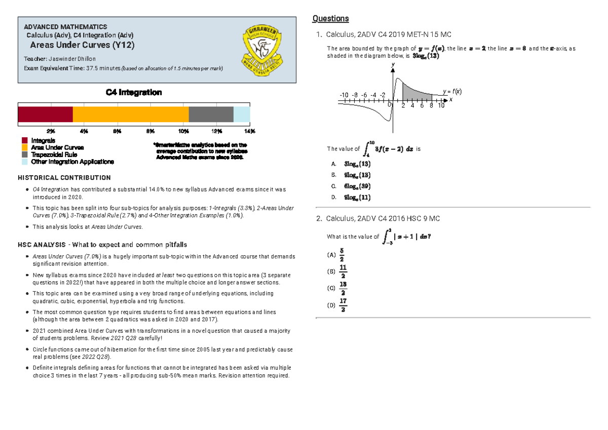 Integration of log functions SM - ADVANCED MATHEMATICS Calculus (Adv ...