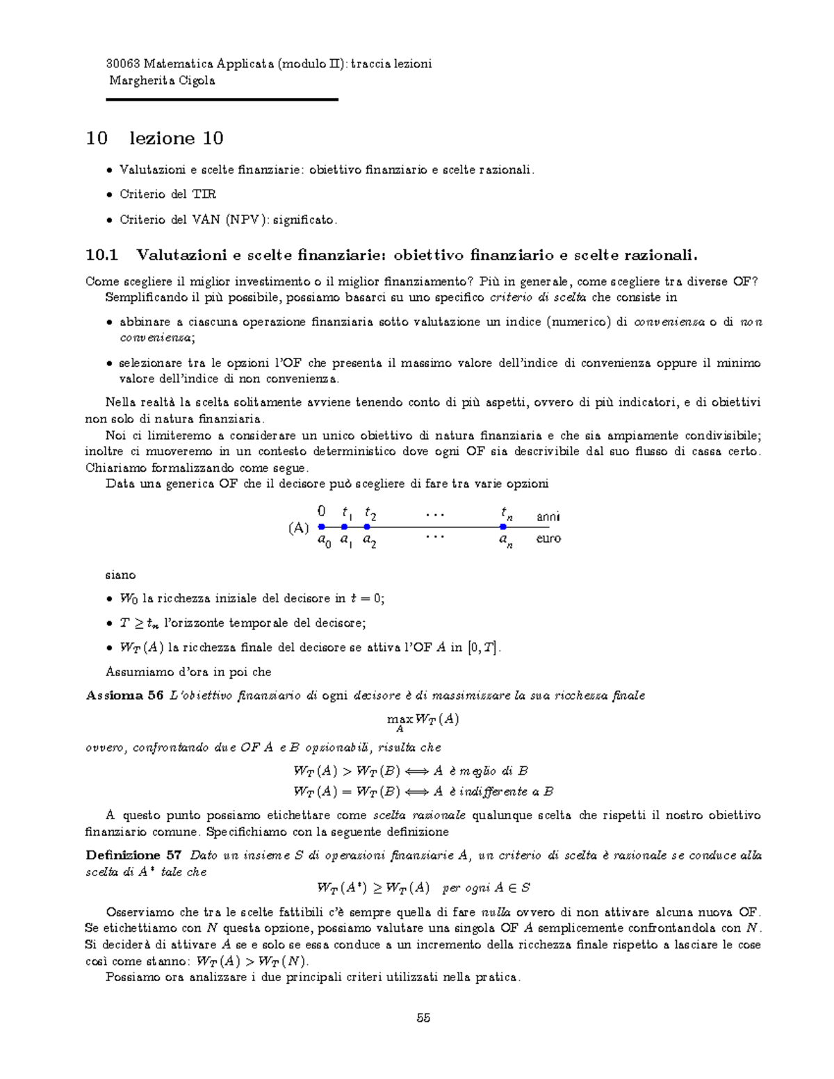 Teaching Notes CF 10 11 12 - 30063 Matematica Applicata (modulo II ...