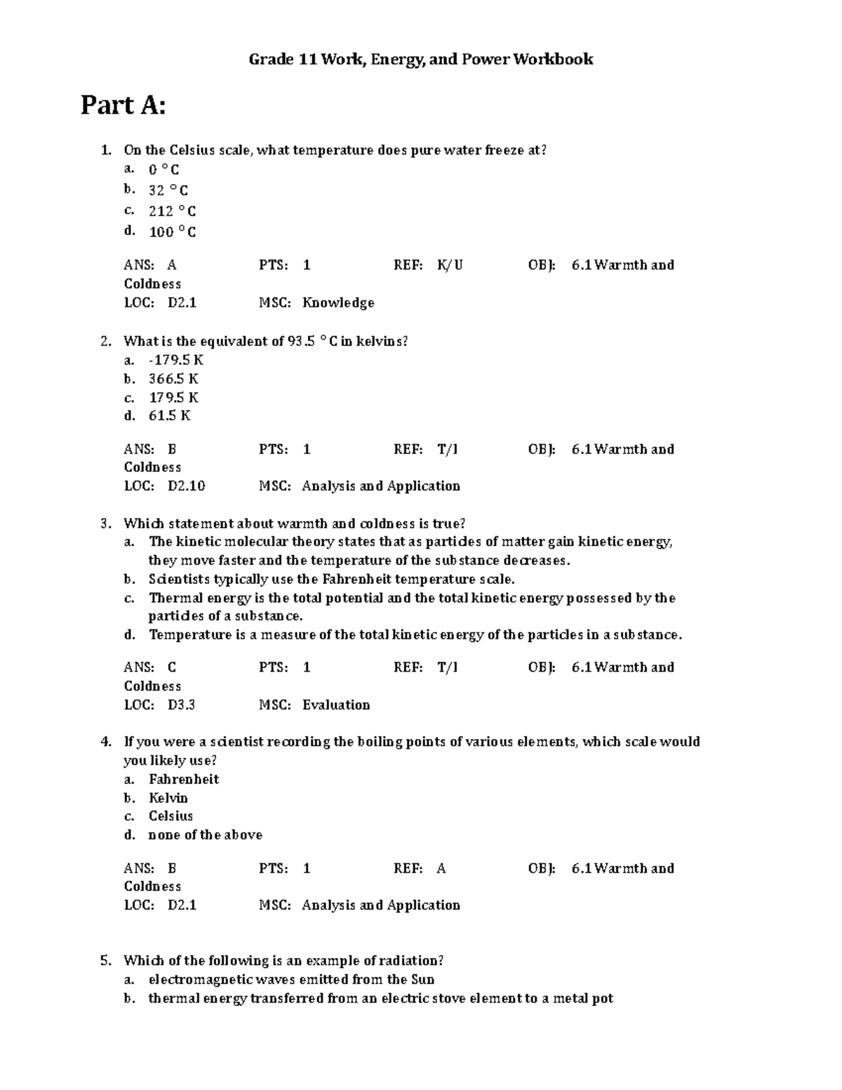 Dany Grade 11 Work Energy and Power Work Booklet and answer key - Grade ...