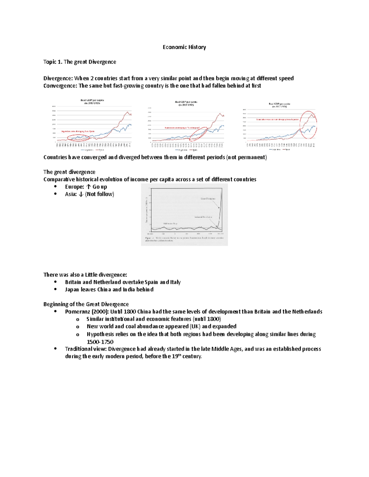 Economic history - Topic 1-4 - Economic History Topic 1. The great ...