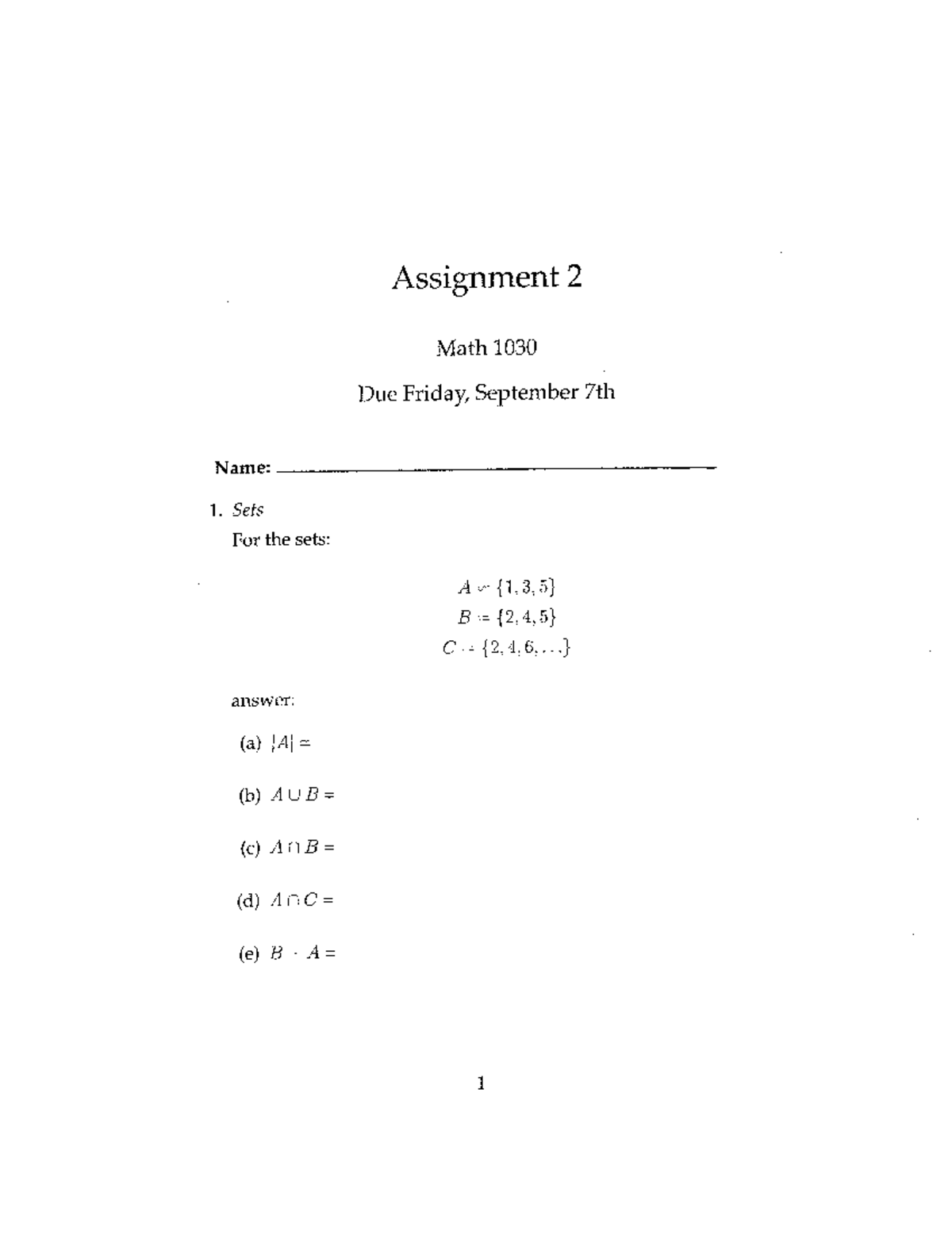 Seminar assignments - Assignment 2 with solutions - Assignment 2 Math ...