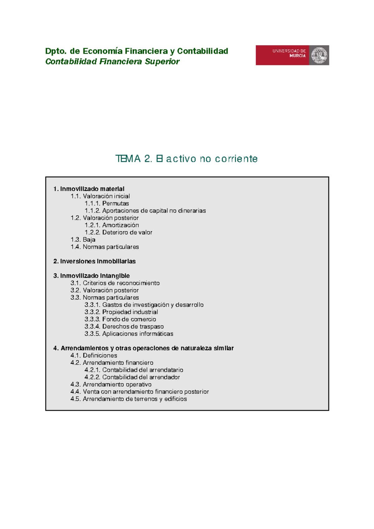 Tema 2 - El activo no corriente - Dpto. de EconomÌa Financiera y ...