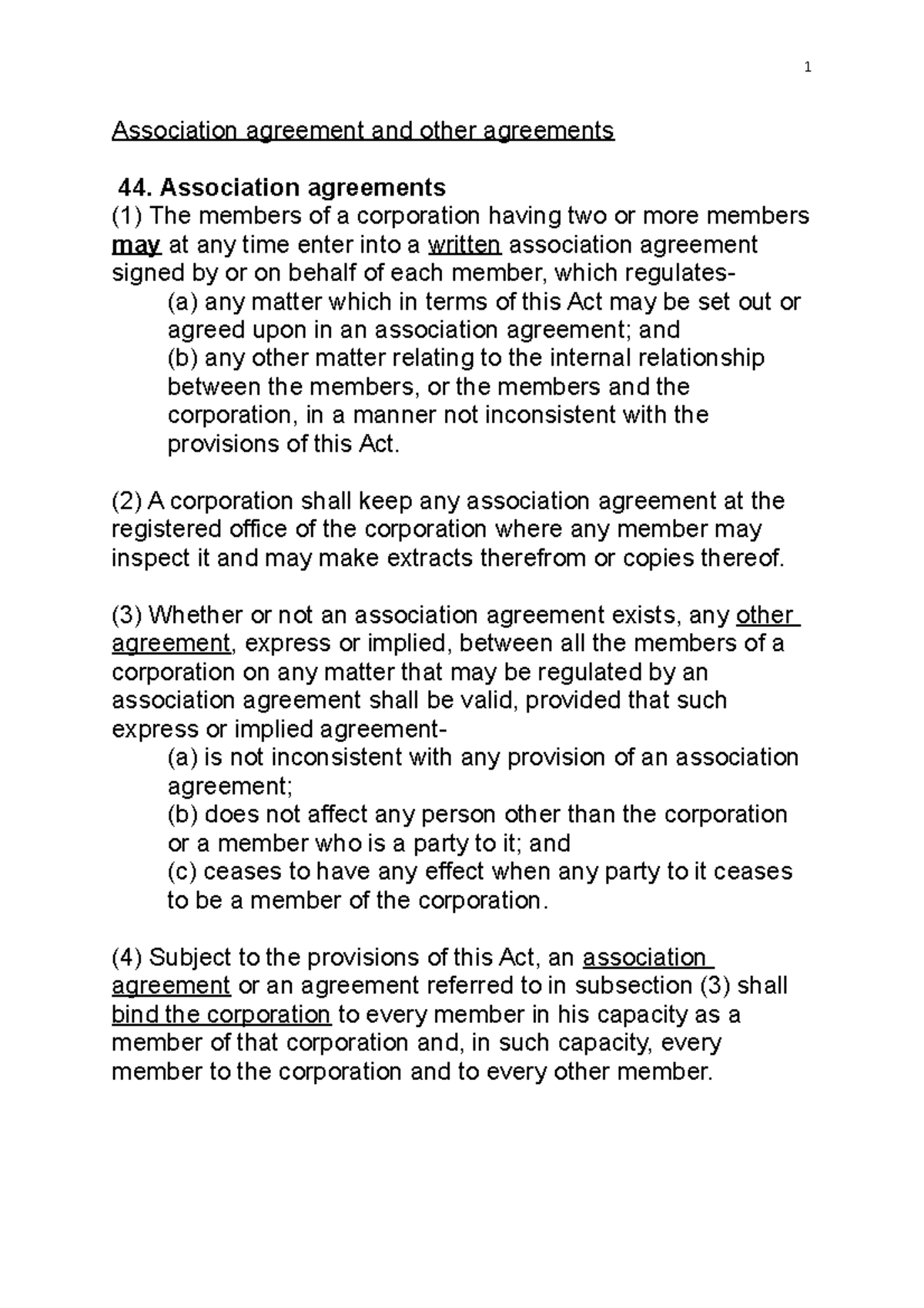 Close Corporations 2 - Summary relating to CC's Part 2 - 1 Association ...