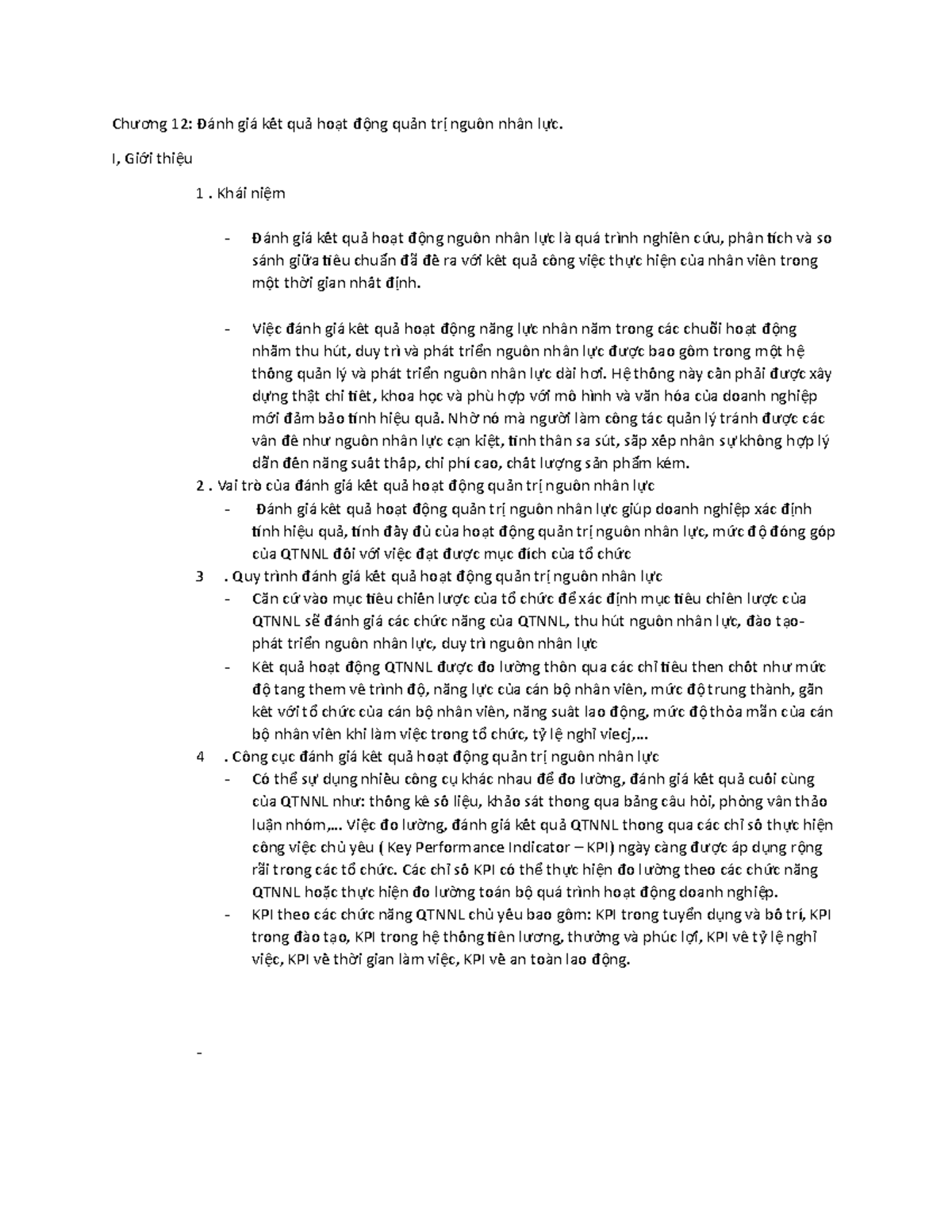 Chương 12. Giới Thiệu - Ch ương 12: Đánh giá kếết qu ả ho t đ ng qu n tr nguồồn nhân l c.ạ ộ ả ị ...