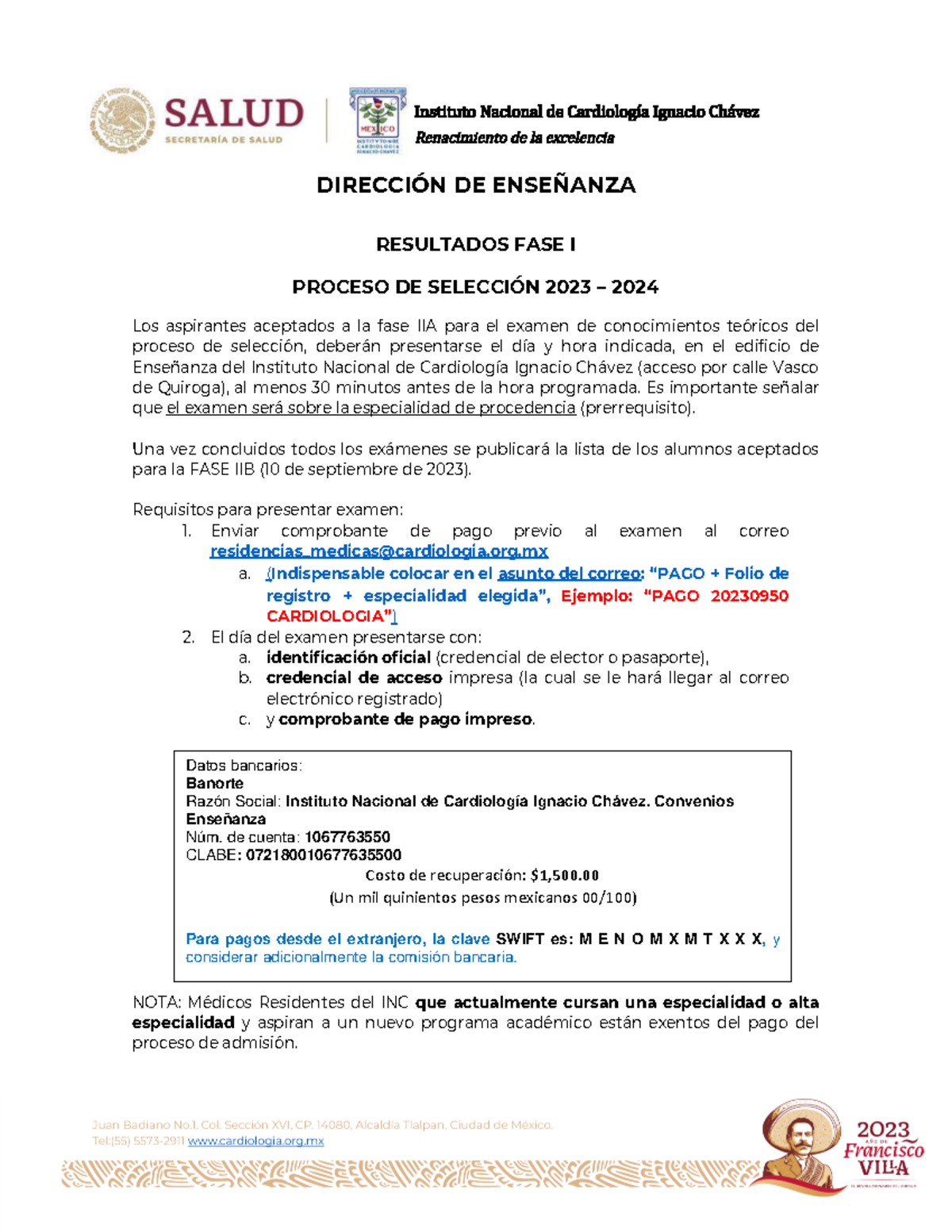 Resultados Fase I 2023 v01 31072023 - DIRECCI”N DE ENSE—ANZA RESULTADOS FASE I PROCESO DE ...