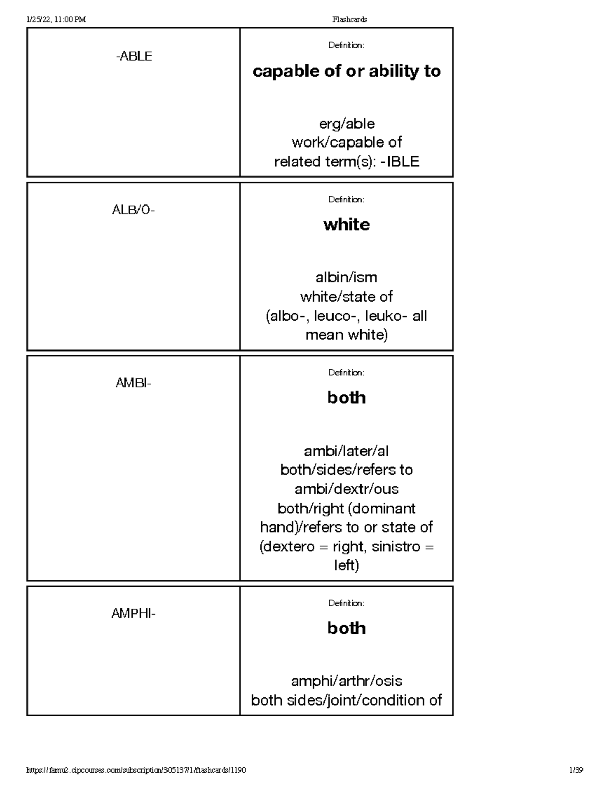 Chapter 2 Flashcards - ABLE Definition: capable of or ability to erg ...