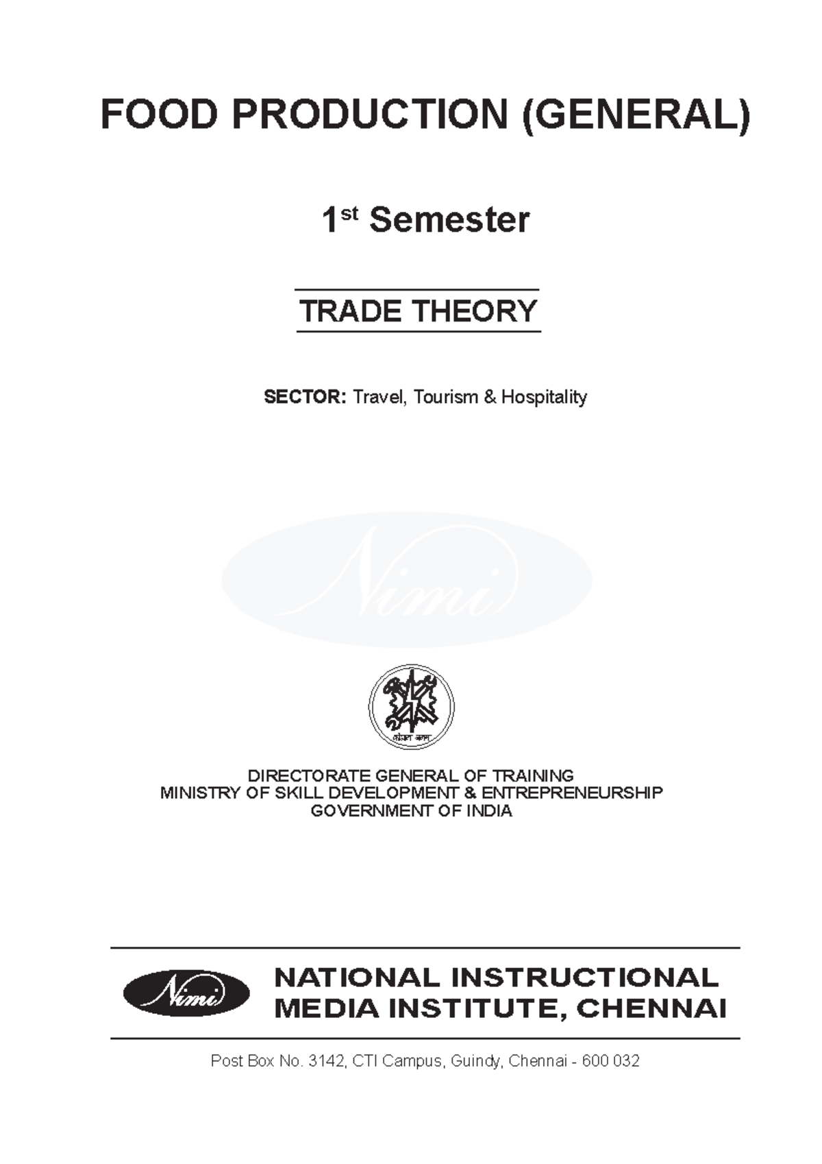 Foodproductiongeneral 1Sem TT - (i) FOOD PRODUCTION (GENERAL) 1 st ...