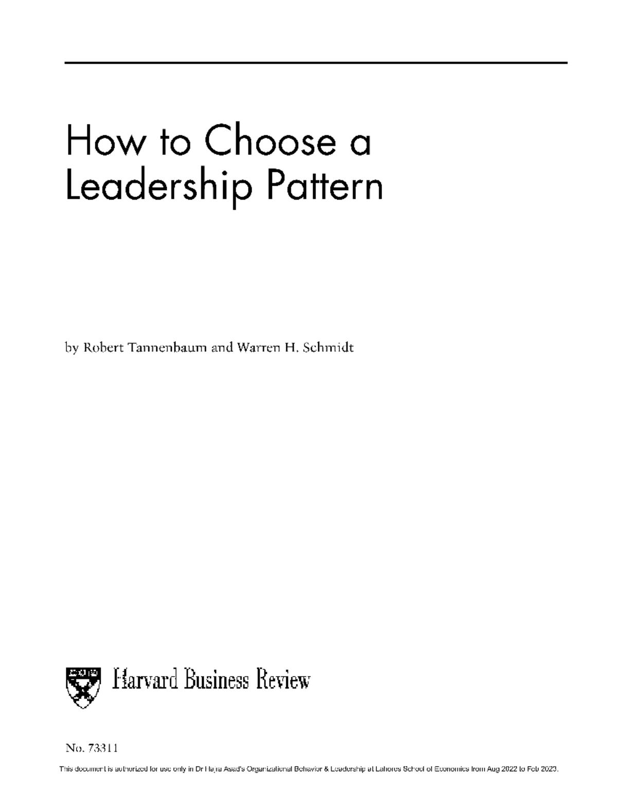 Leadership pattern - ssssssssssss - Financial Institutions and Markets ...