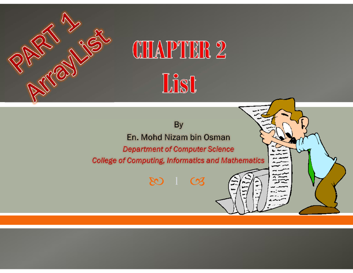 Arraylist - 1 If your program needs to store a few things: ? numbers Payroll records Job - Studocu