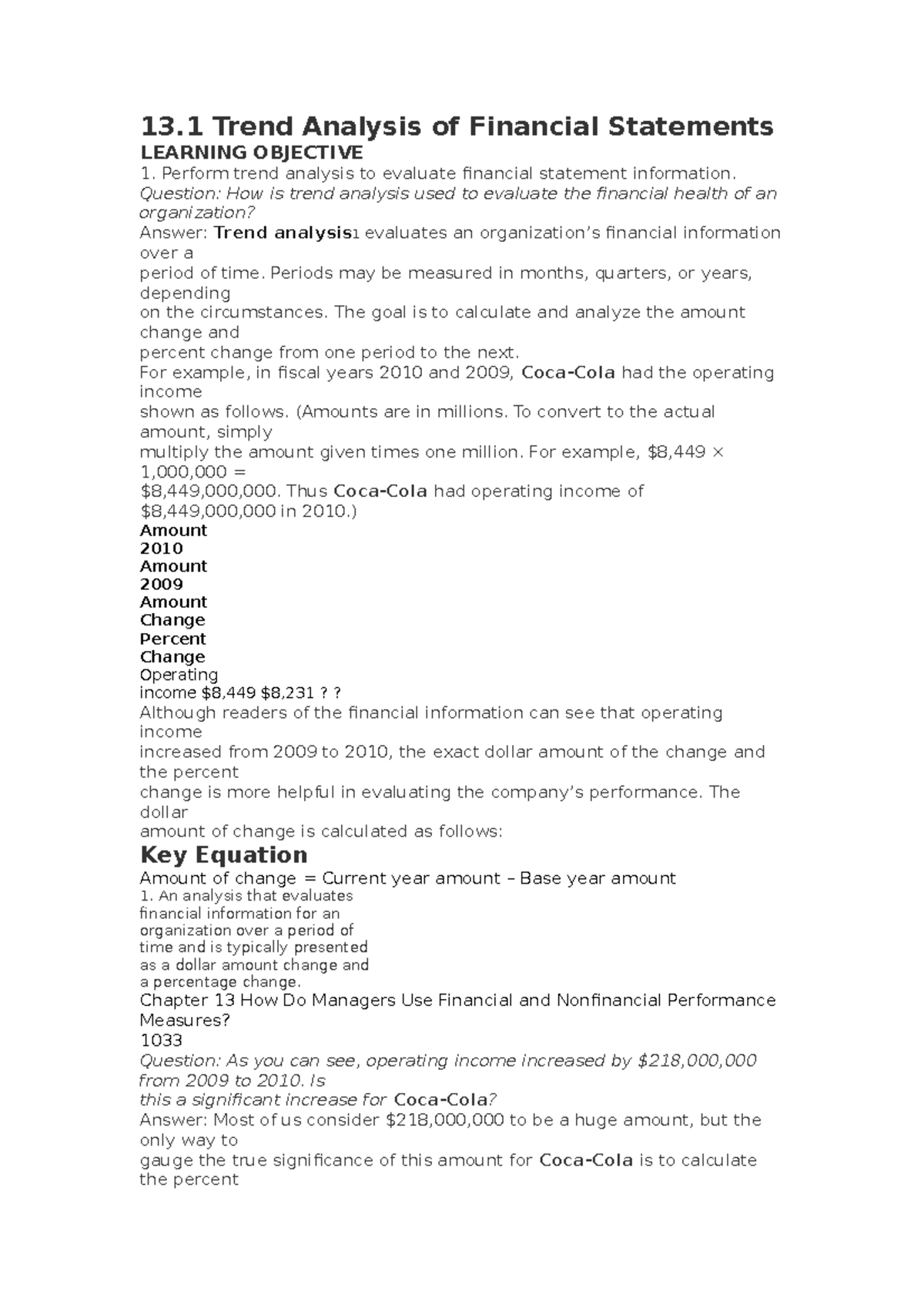 Trend Analysis of Financial Statements - 13 Trend Analysis of Financial ...