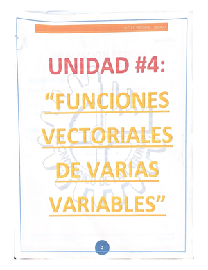 Problemario II CV - Ejercicios de repaso sobre calculo vectorial - Torre ́on Coahuila, M ́exico ...