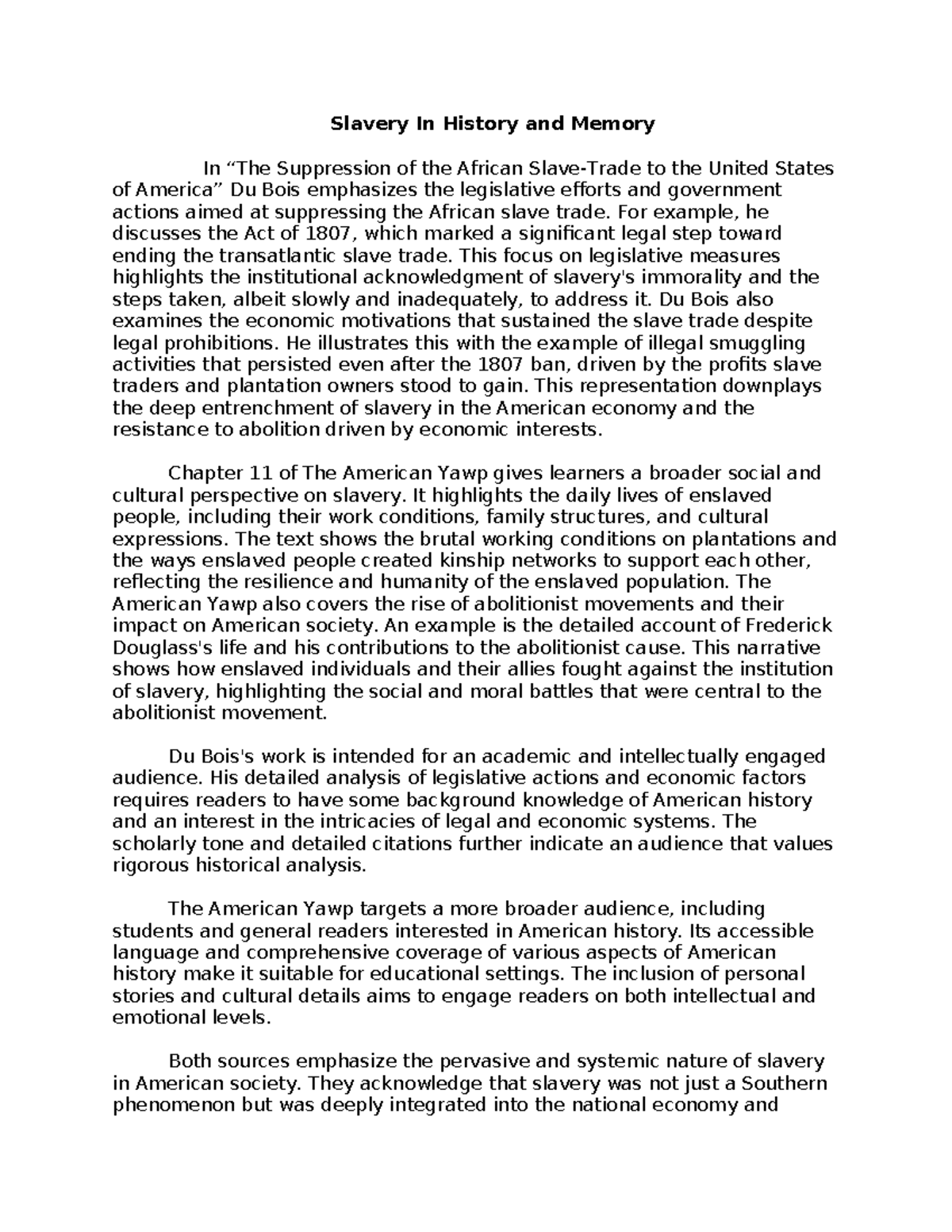 us history stories of an American democracy d267 task 2 (passed first try) - Slavery In History ...