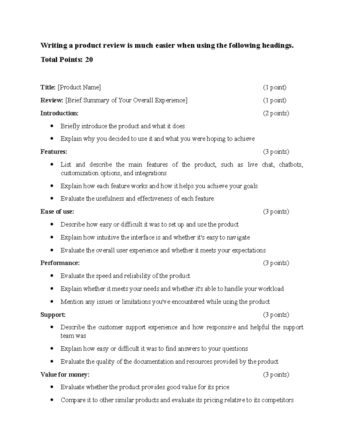 Format Guide + Sample - Writing a product review is much easier when ...