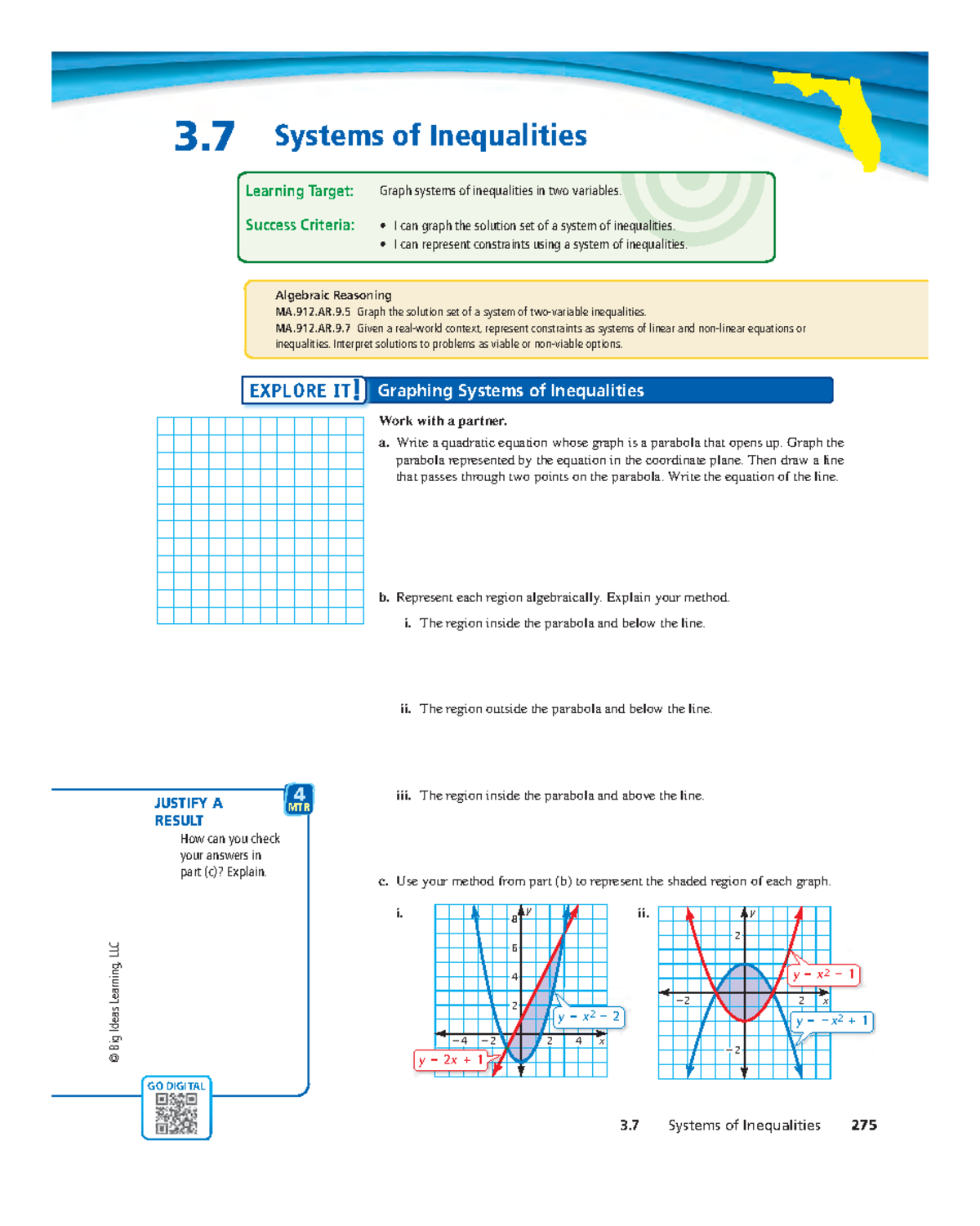 Lesson 3.7 Systems of Inequalities - 3 Systems of Inequalities 275 Work ...