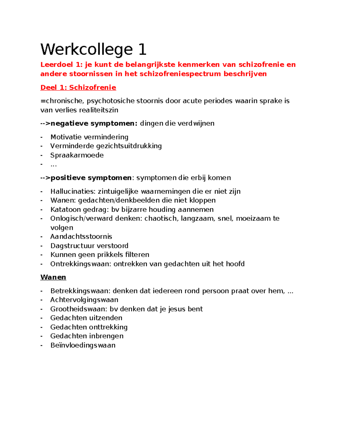 Werkcollege 1 - Kopie - Werkcollege 1 Leerdoel 1: je kunt de ...