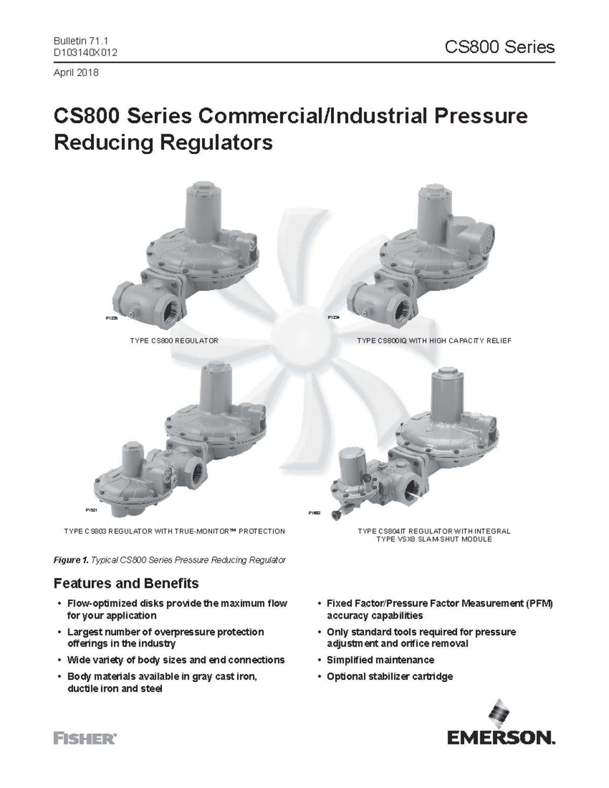 Regulador DE GAS CS-800 Fisher - Figure 1. Typical CS800 Series ...
