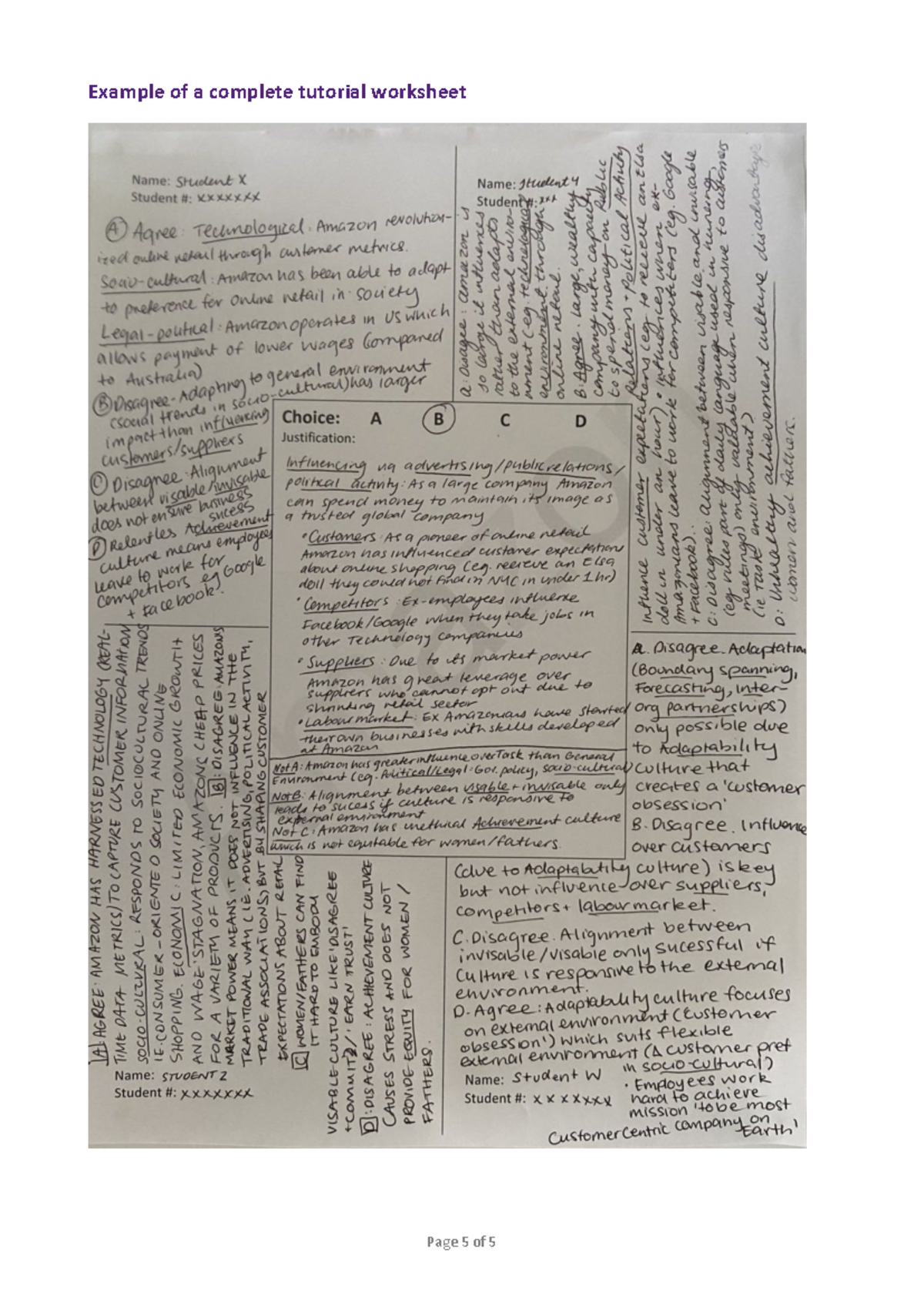 Tute groupwork example - MGTS1301 - Page 5 of 5 Example of a complete ...