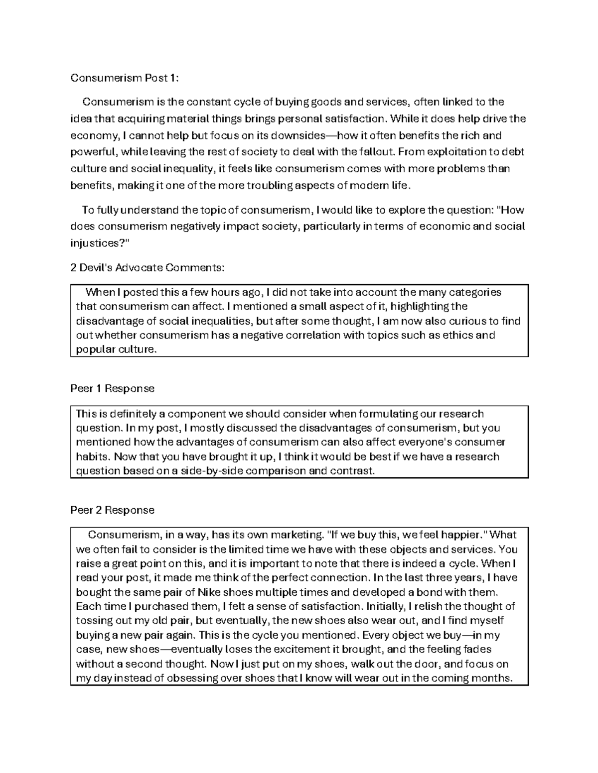 Lab Resaerch Part 1 - Consumerism is the constant cycle of buying goods ...