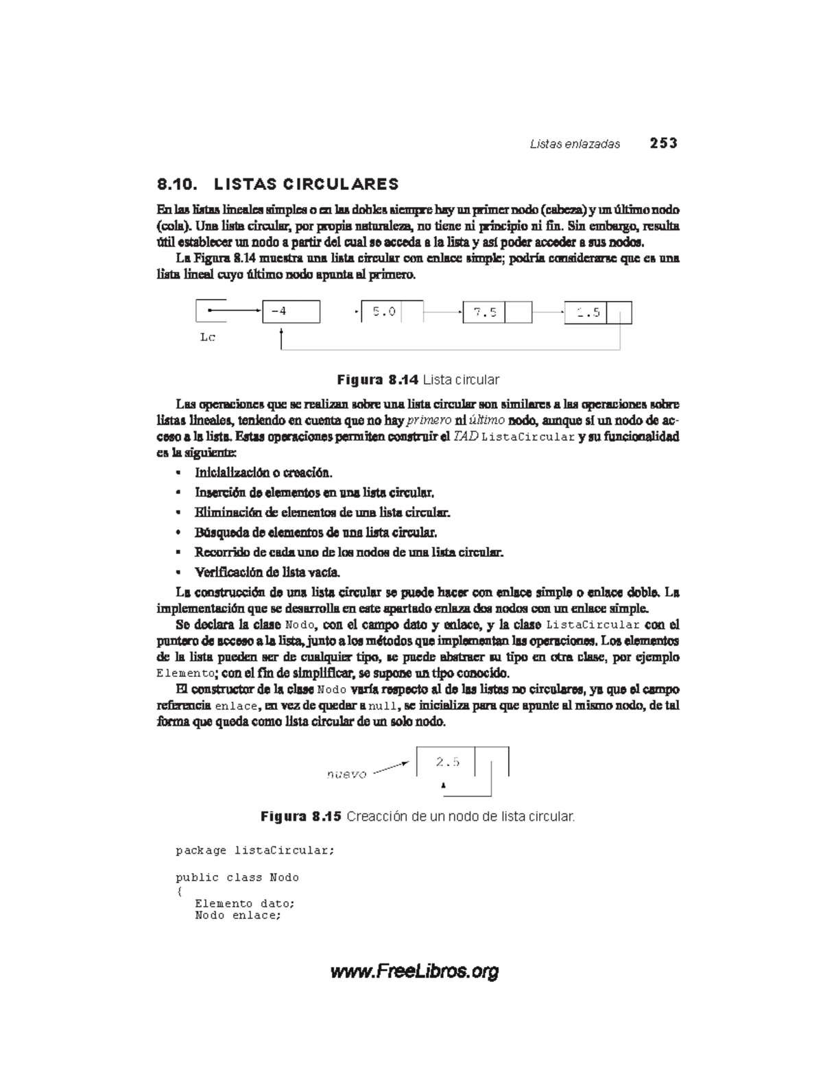07 listas circulares - Listas enlazadas 253 8. LISTAS CIRCULARES Figura ...