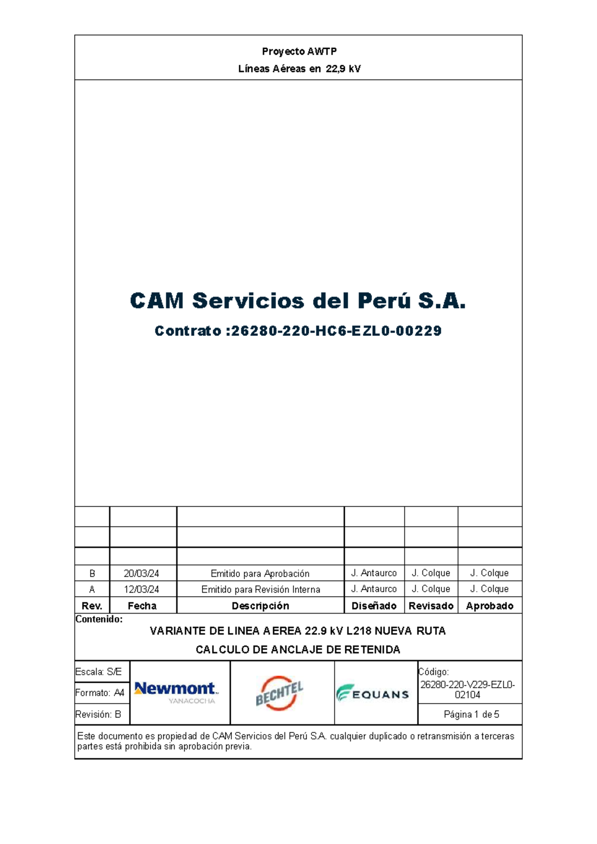 Memoria CDE Calculo - Retenidas PARA Postes DE Madera - Proyecto AWTP ...