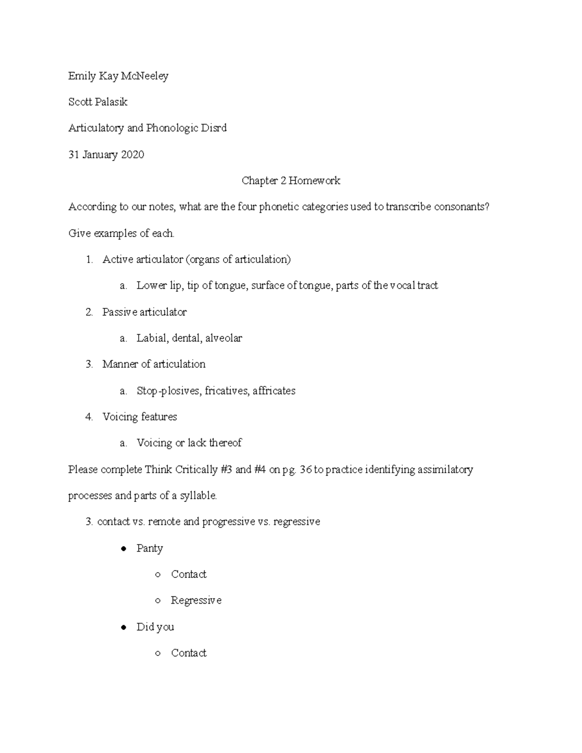 Chapter 2 Homework - Assignment - Emily Kay McNeeley Scott Palasik ...