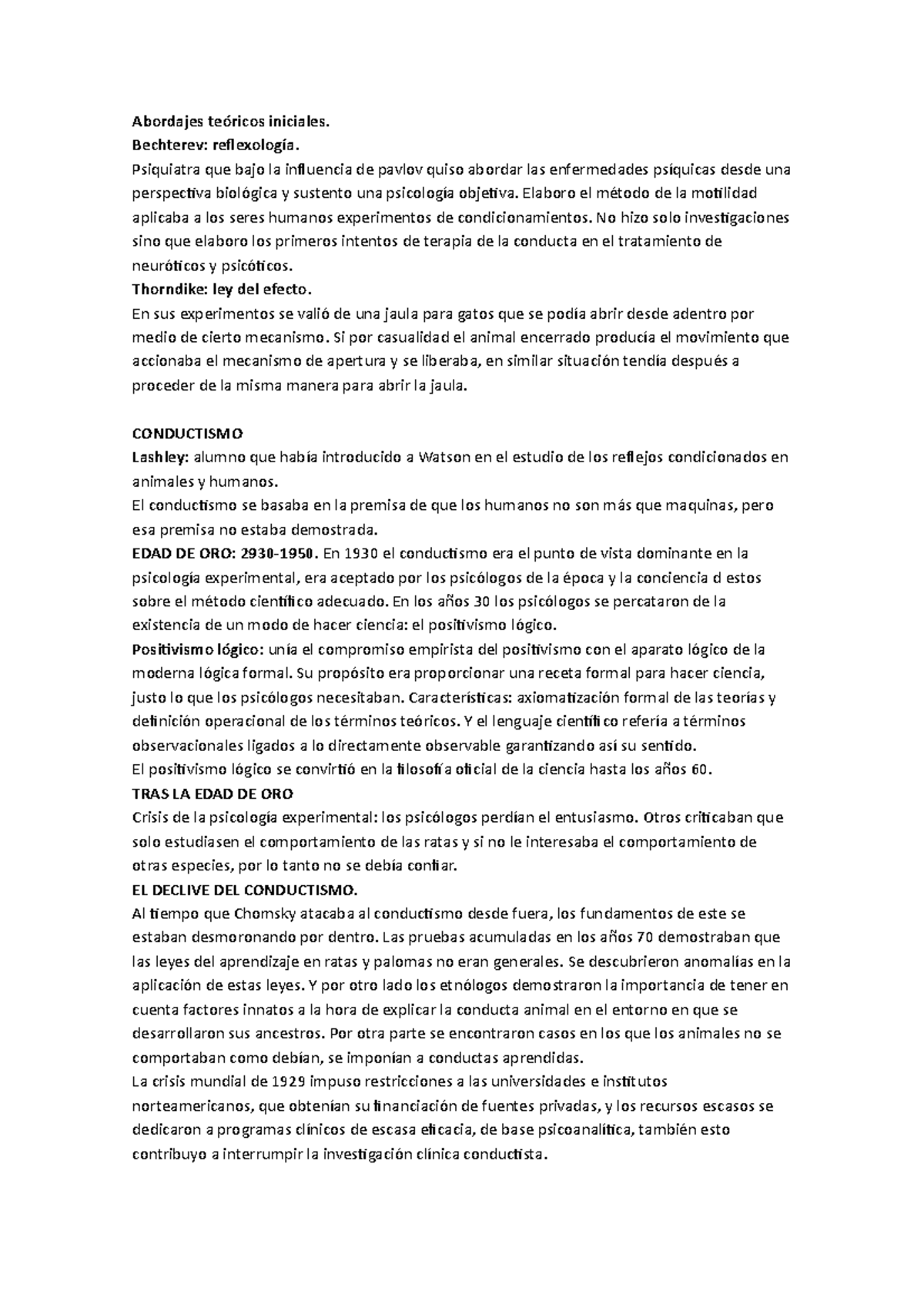Conductismo INFO - Abordajes teóricos iniciales. Bechterev ...