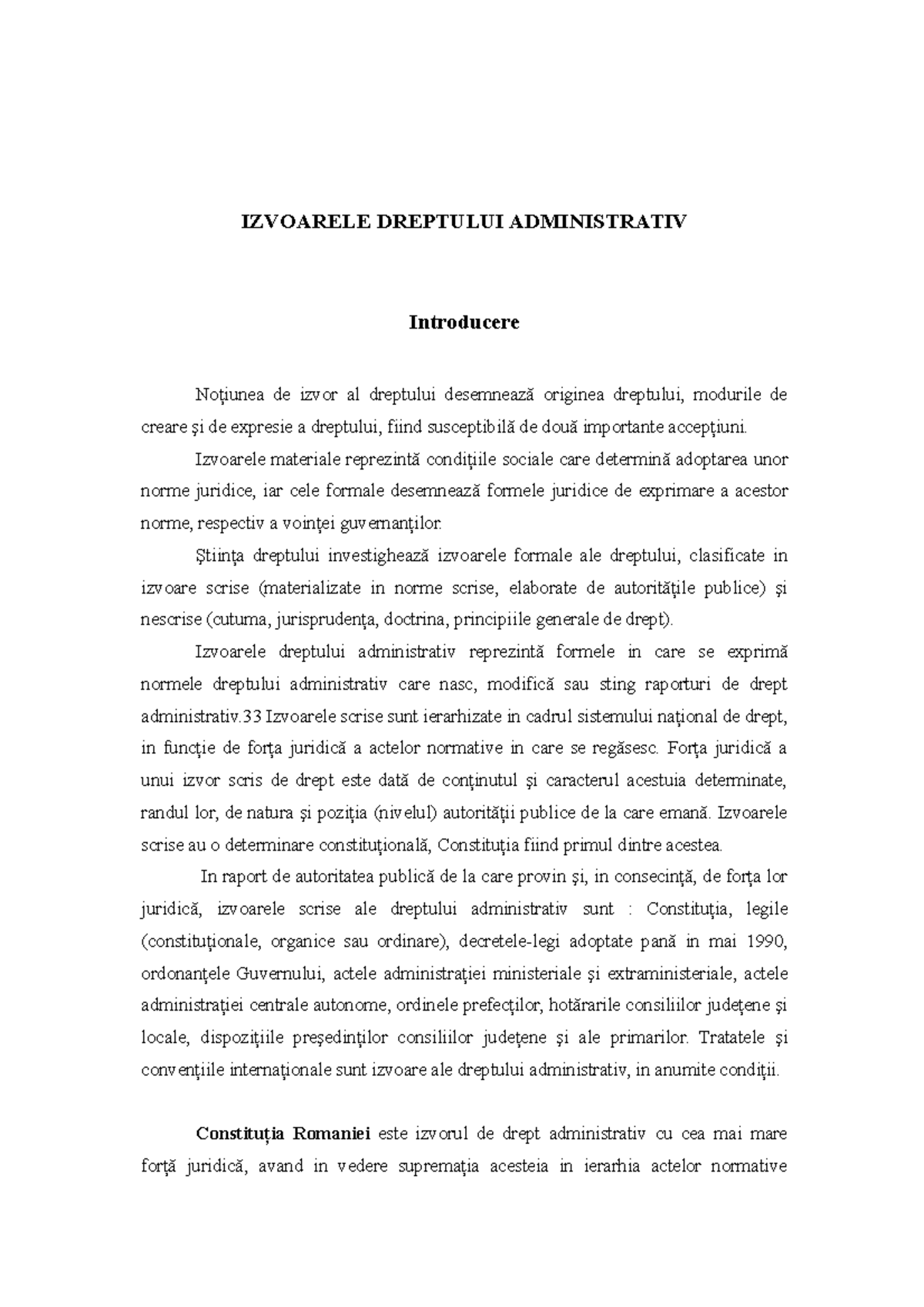 Drept administrativ - IZVOARELE DREPTULUI ADMINISTRATIV Introducere ...