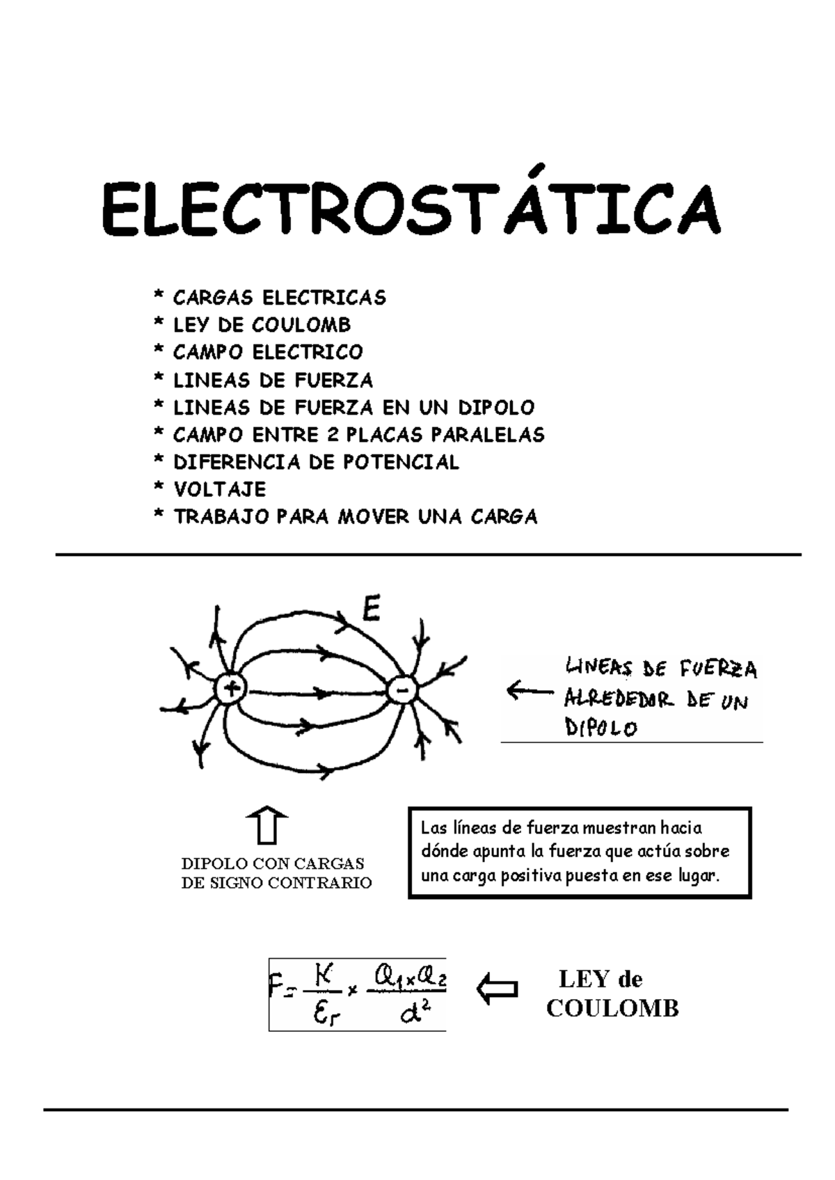 Electrostática - Apuntes de electrostática bien explicada ...