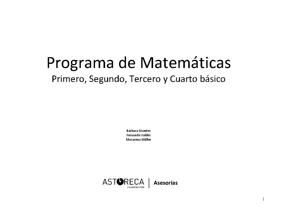 Manual Matem†tica 1¯ a 4¯ 2020 - Programa de Matemáticas Primero, Segundo, Tercero y Cuarto ...