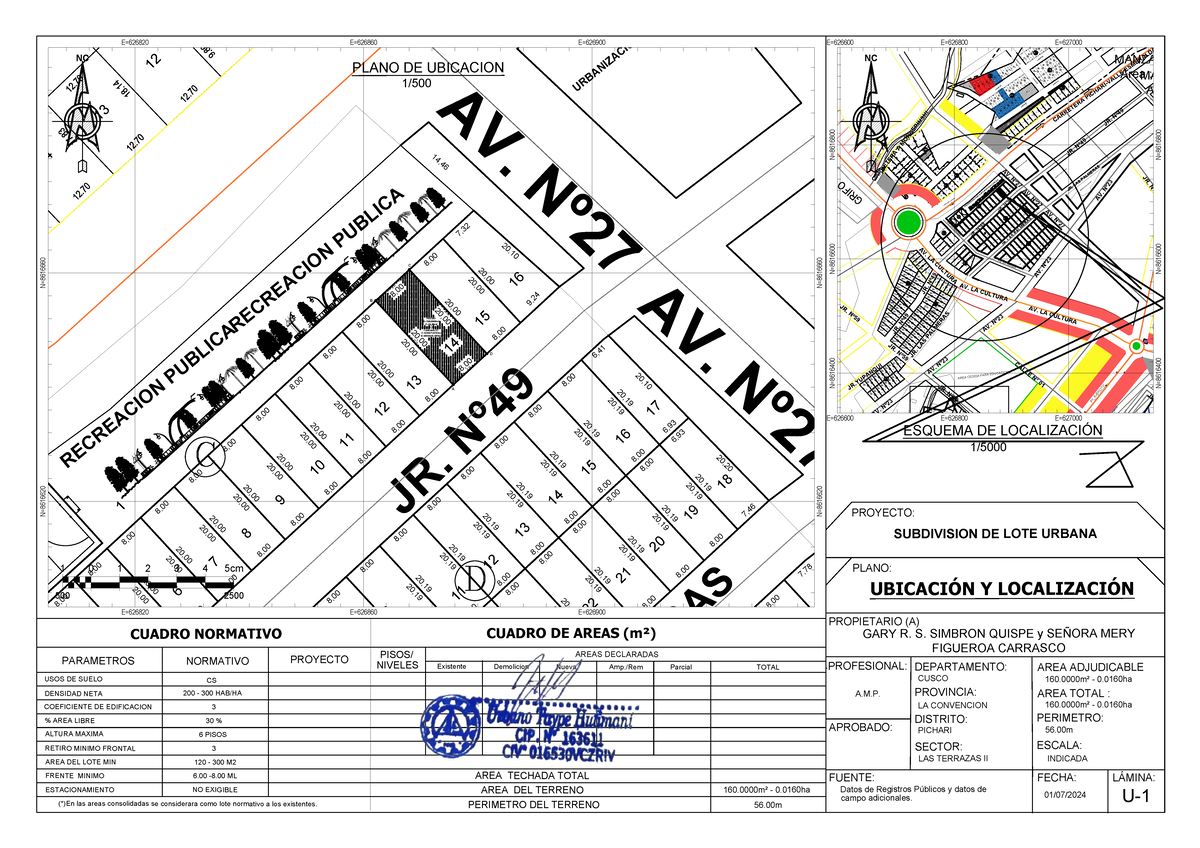 MZ C 14 -UL-A3-GARY R. S. Simbron Quispe y Señora MERY Figueroa ...